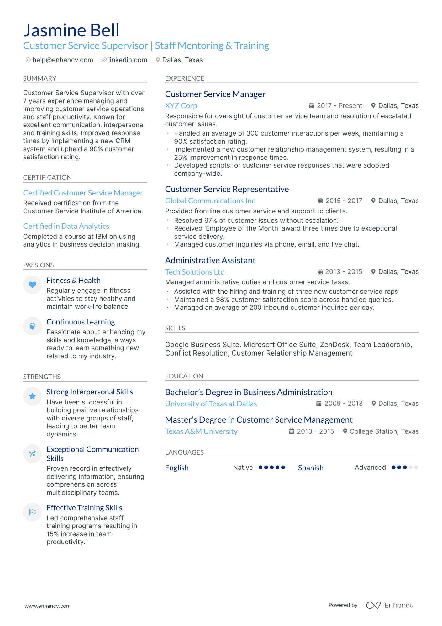 10 Customer Service Supervisor Resume Examples & Guide for 2026