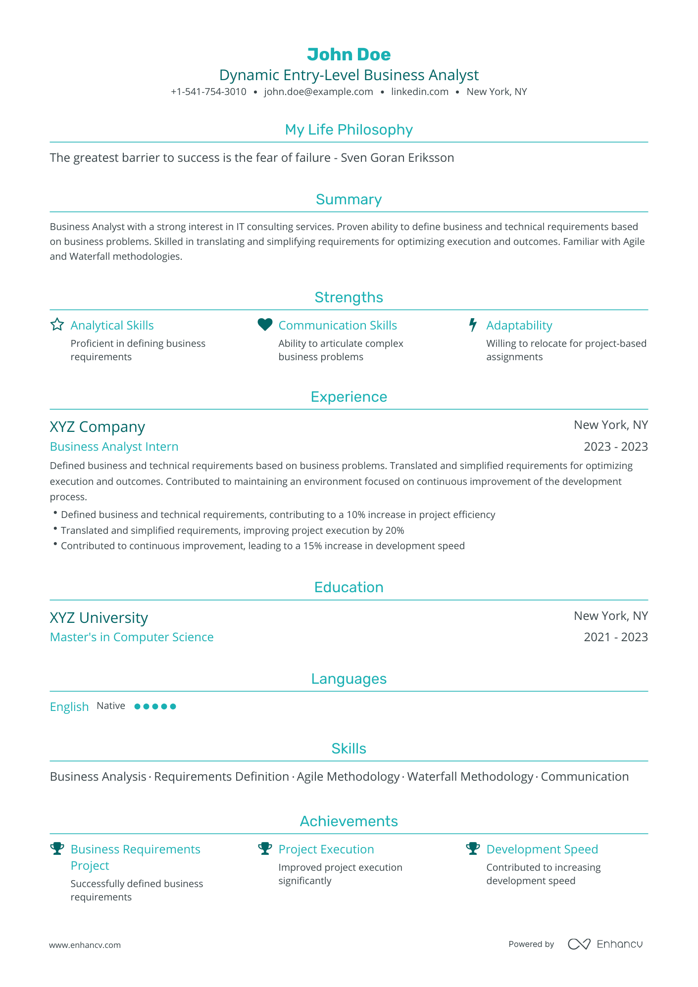 5 Entry Level Business Analyst Resume Examples & Guide for 2024