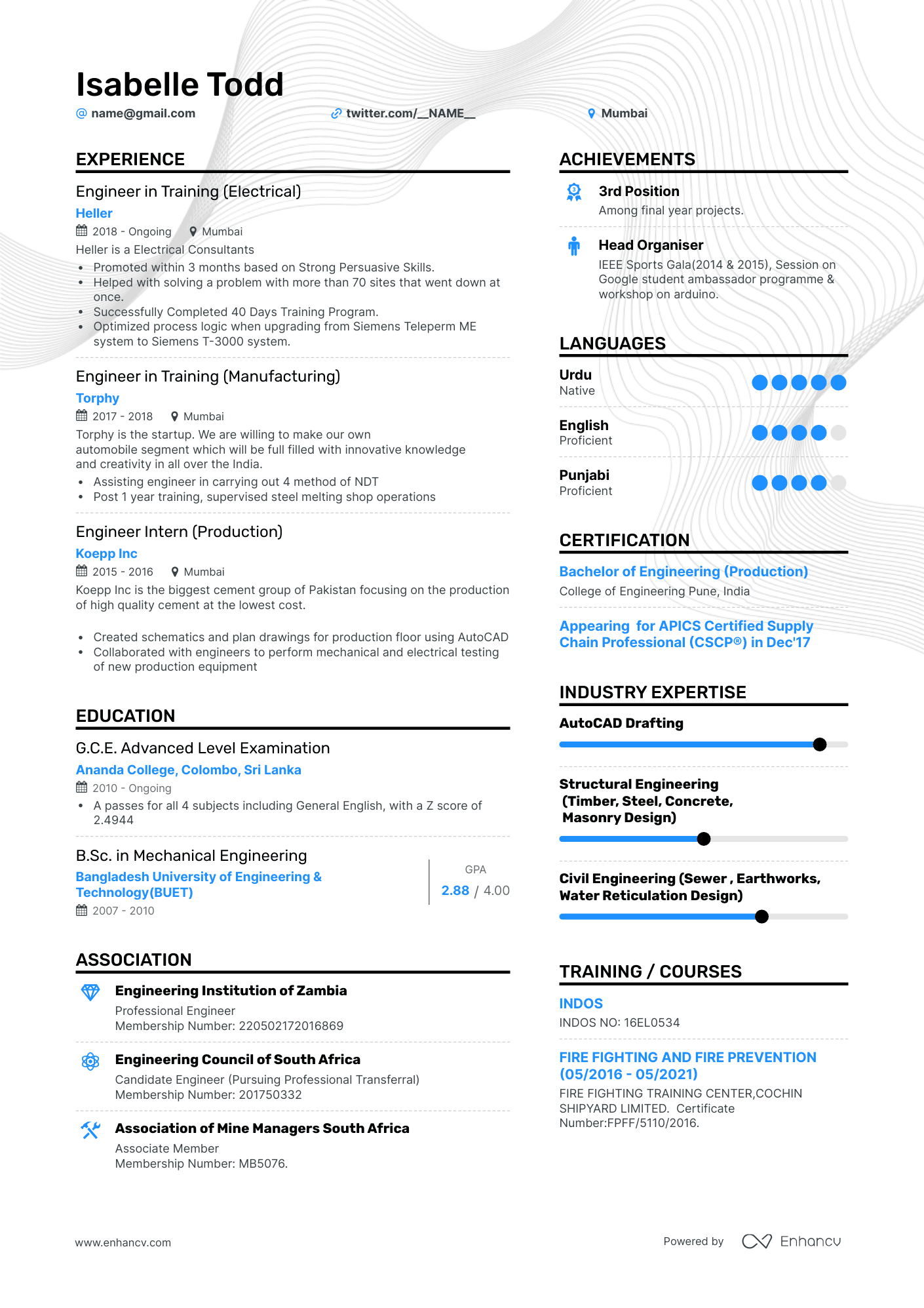 5 Engineer In Training Resume Examples & Guide for 2023