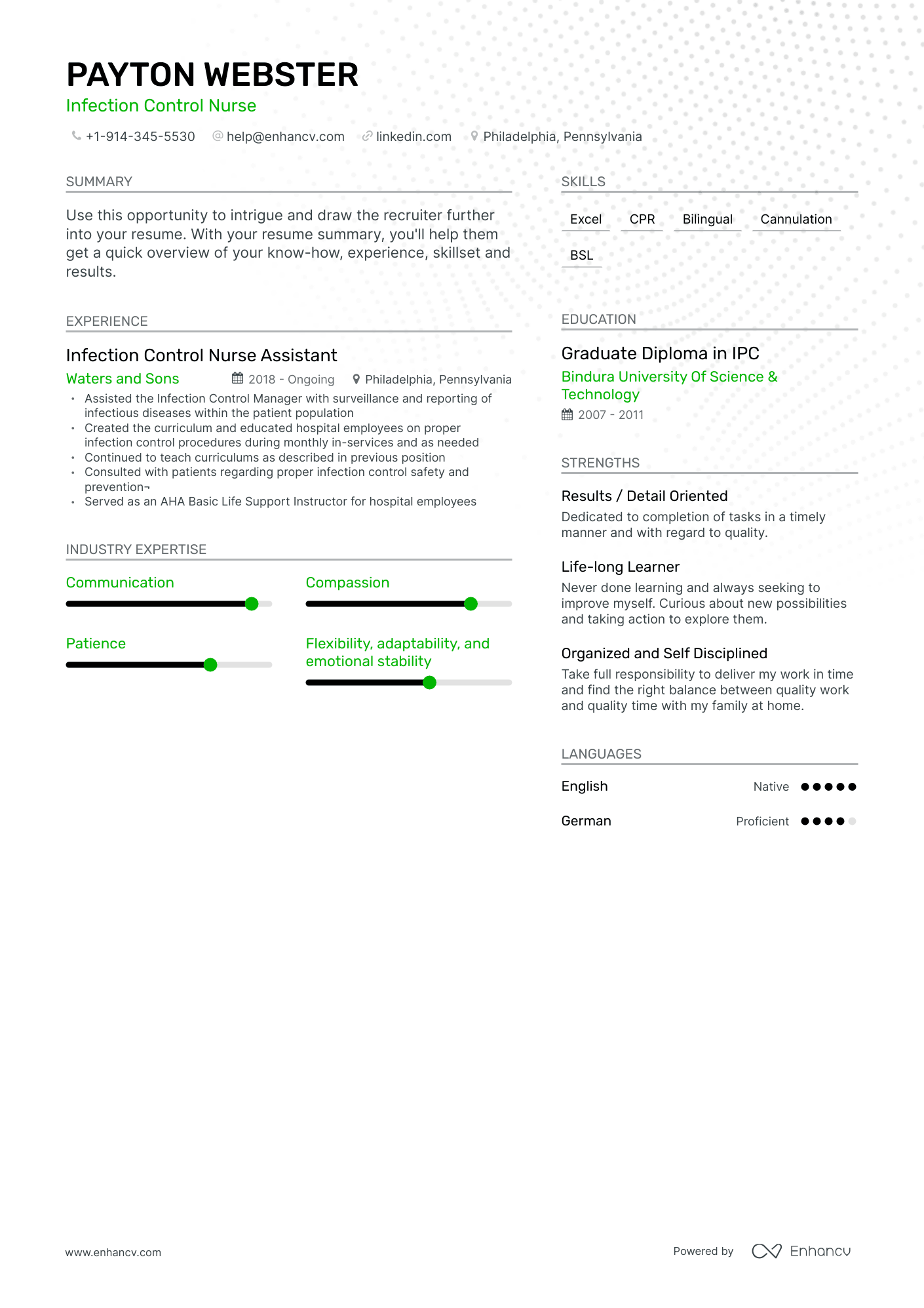 Infection Control Nurse Resume Examples & Guide for 2023 (Layout ...