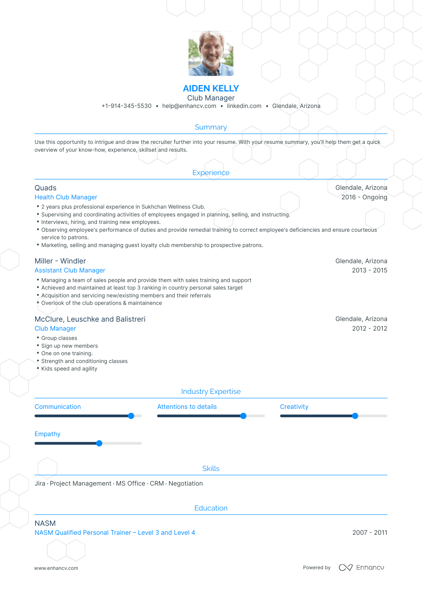 Club Manager Resume Examples & Guide for 2023 (Layout, Skills, Keywords ...