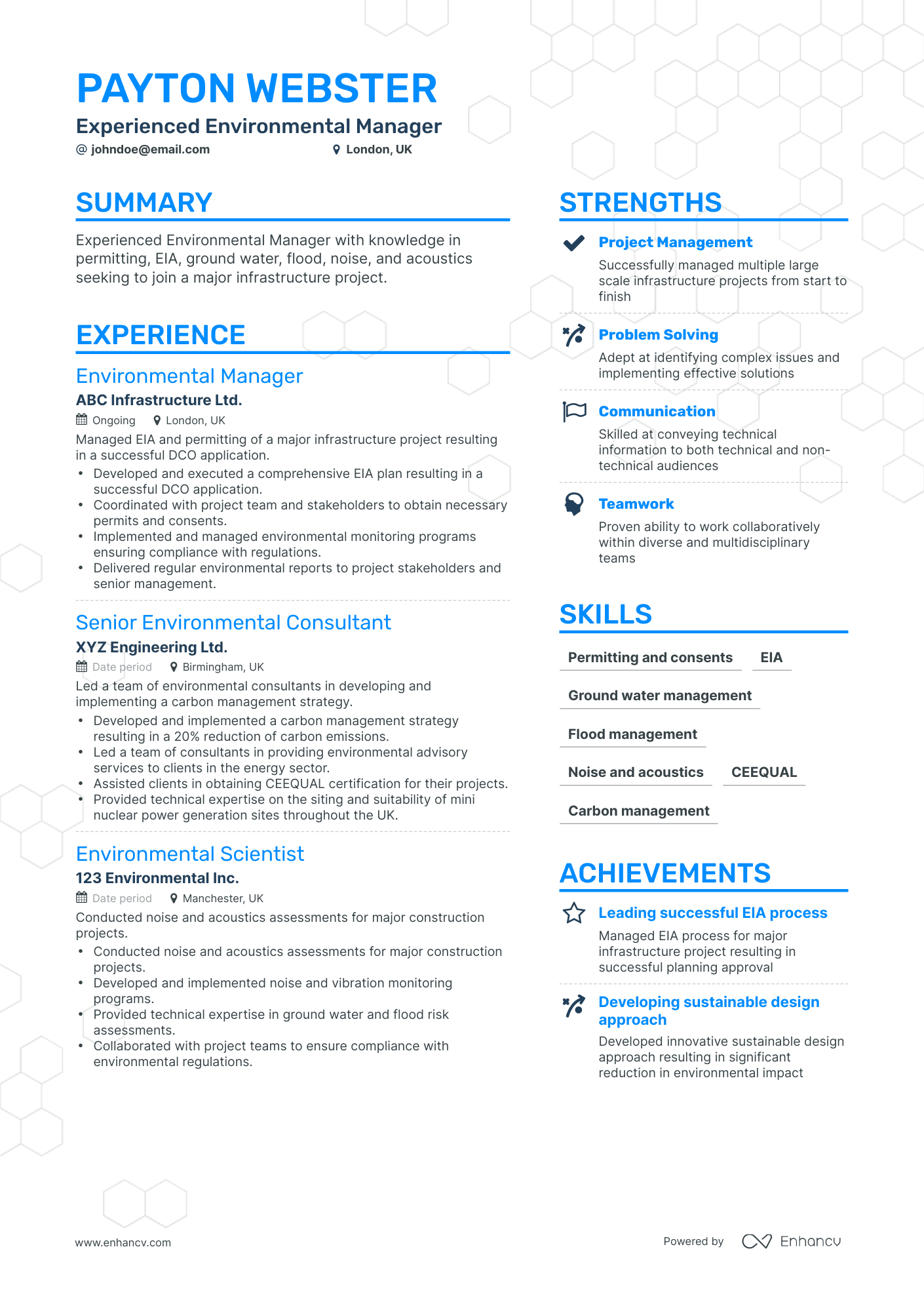 2 Environmental Manager Resume Examples & Guide for 2023