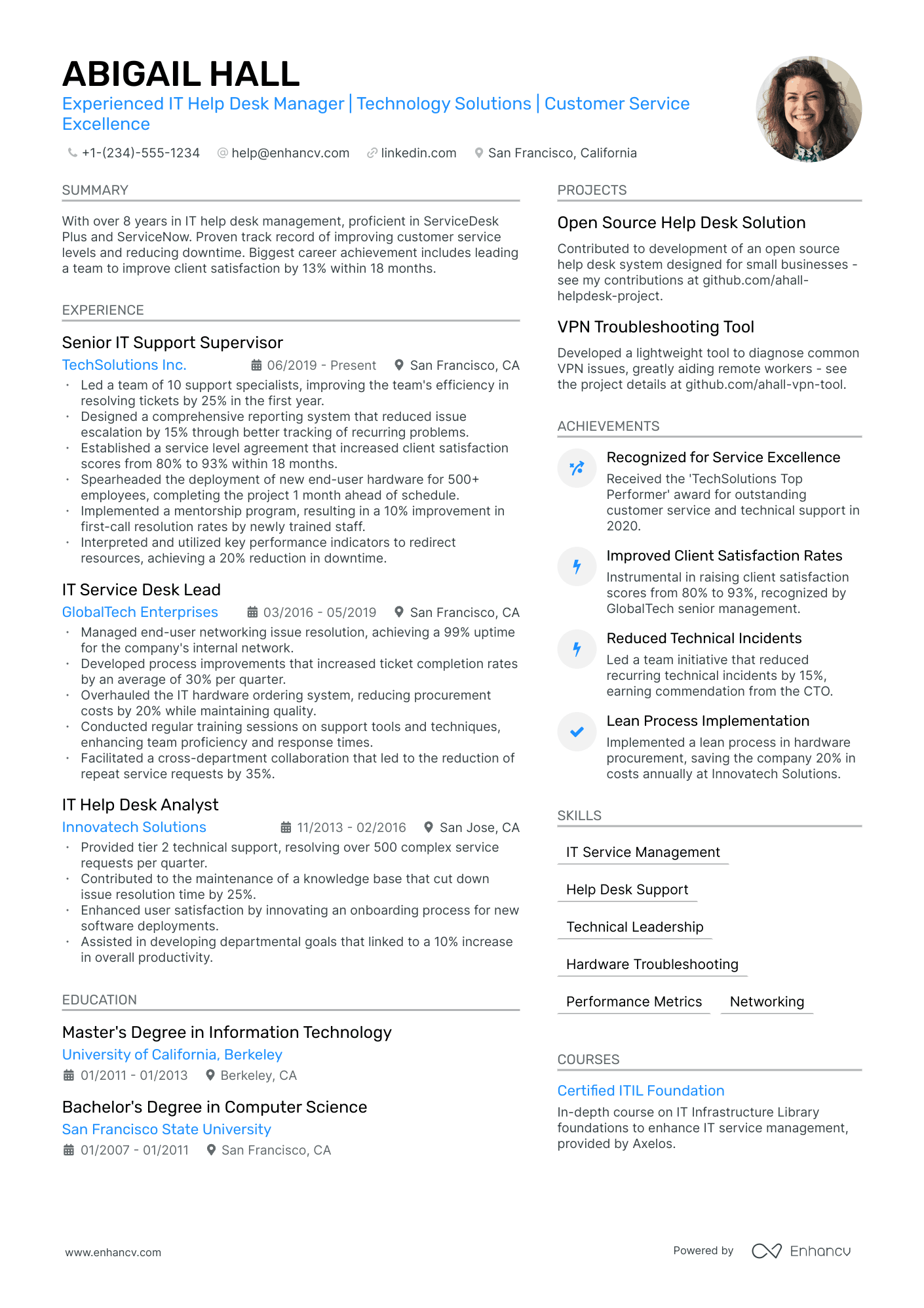 5 Help Desk Manager Resume Examples & Guide for 2024