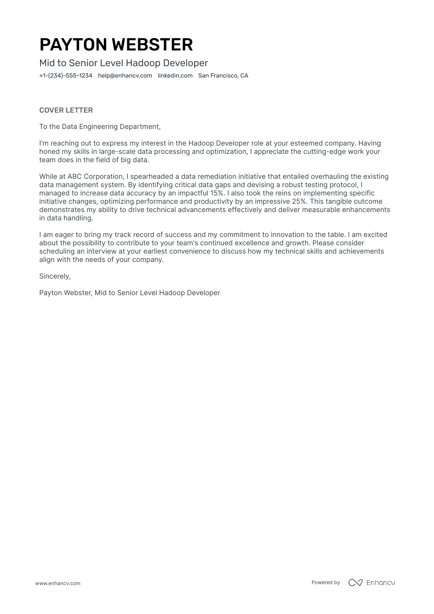 24 Professional Web Developer Cover Letter Examples and Template for ...
