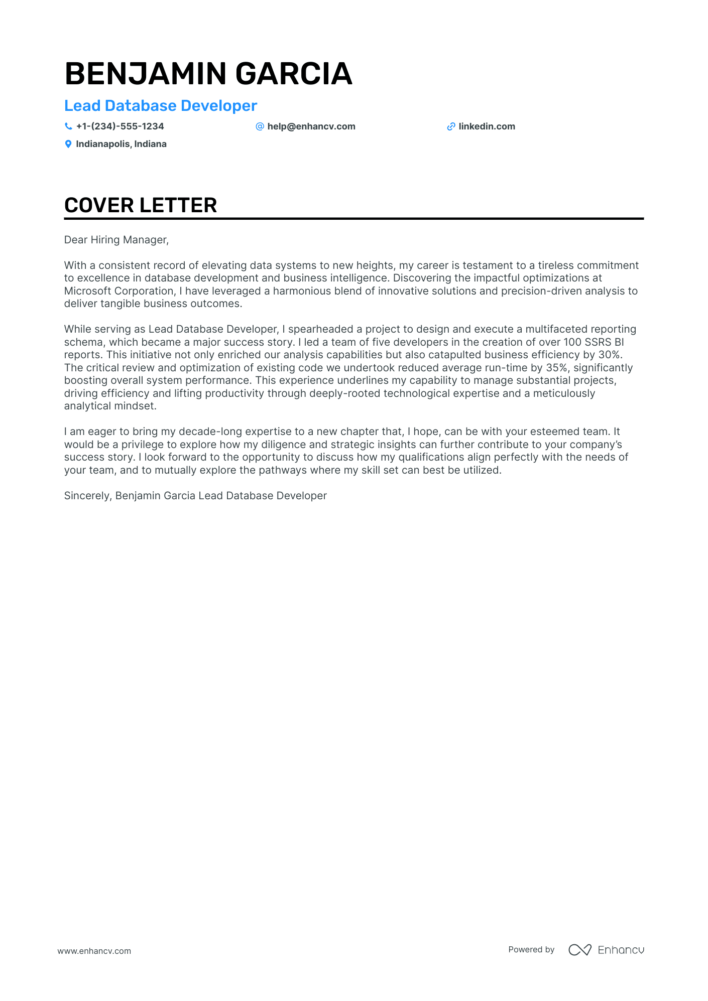 11 Professional SQL Developer Cover Letter Examples and Template for ...