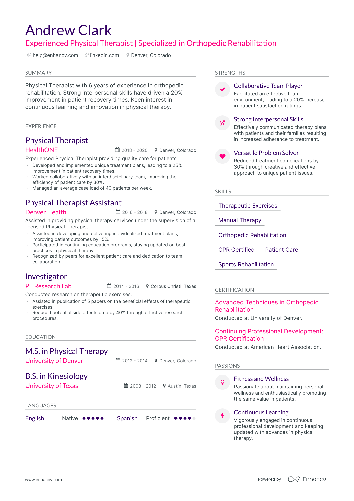 5 Physical Therapist Assistant Resume Examples & Guide for 2024