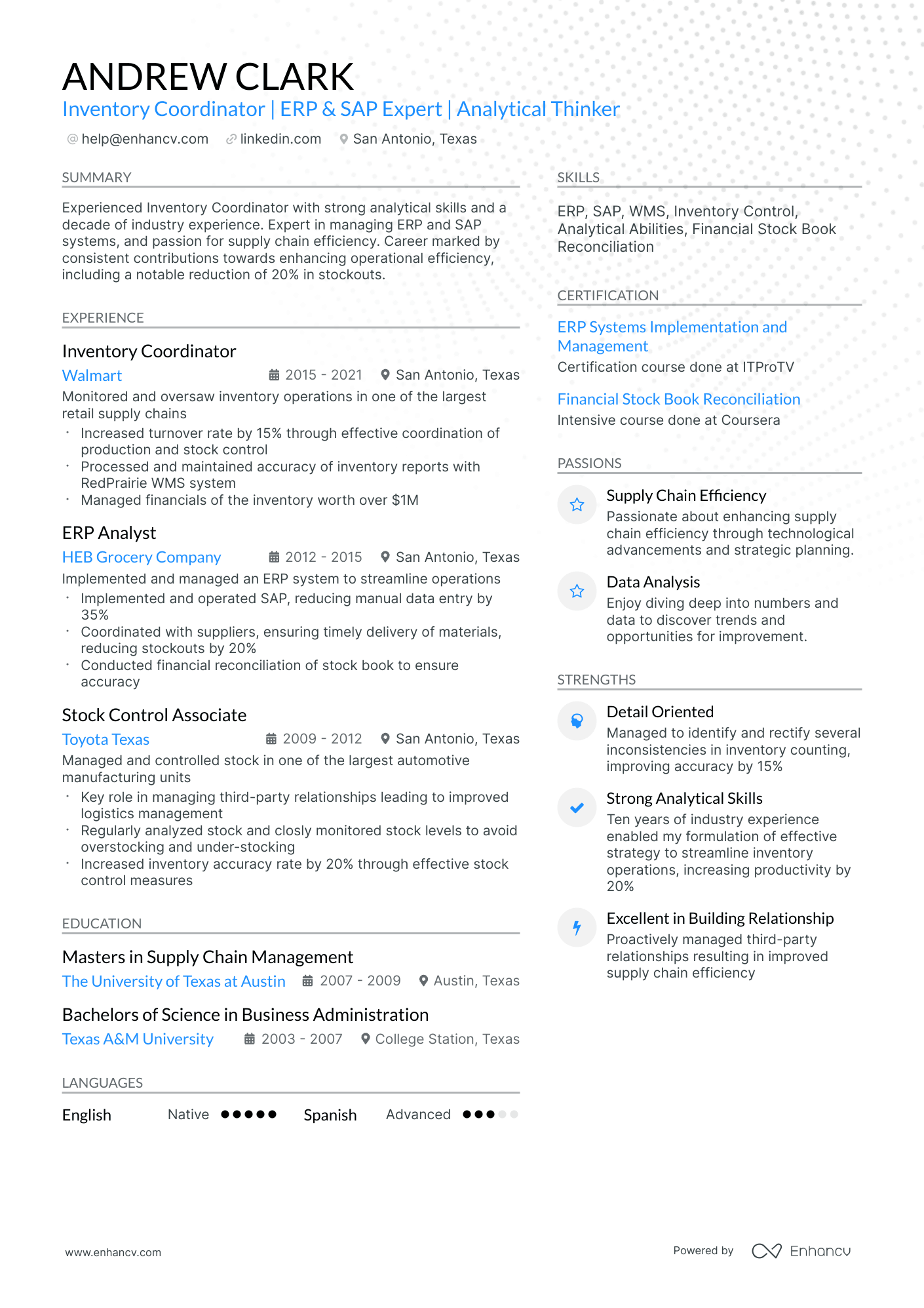 10 Inventory Coordinator Resume Examples & Guide for 2026