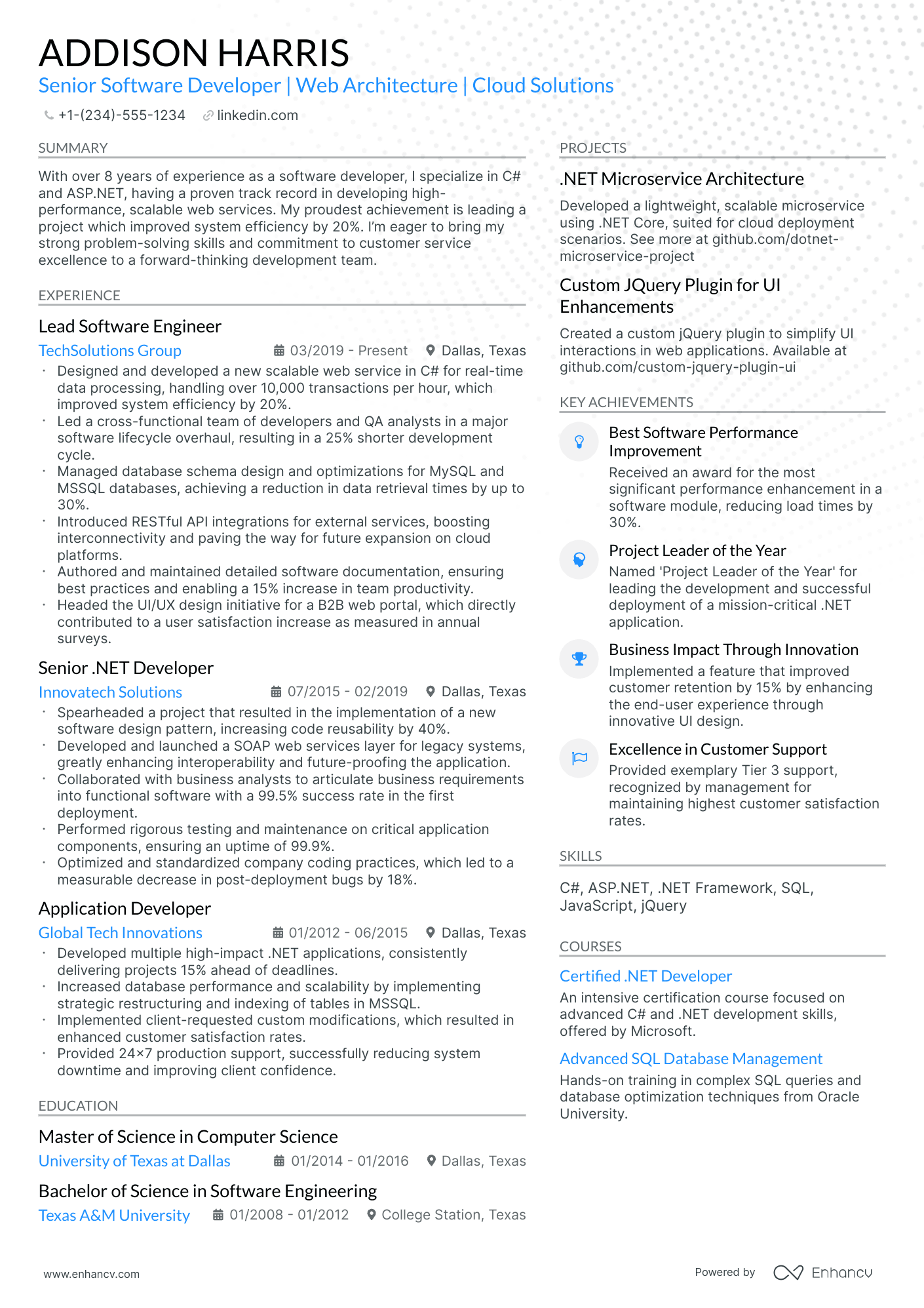 10 Junior Web Developer Resume Examples & Guide for 2025