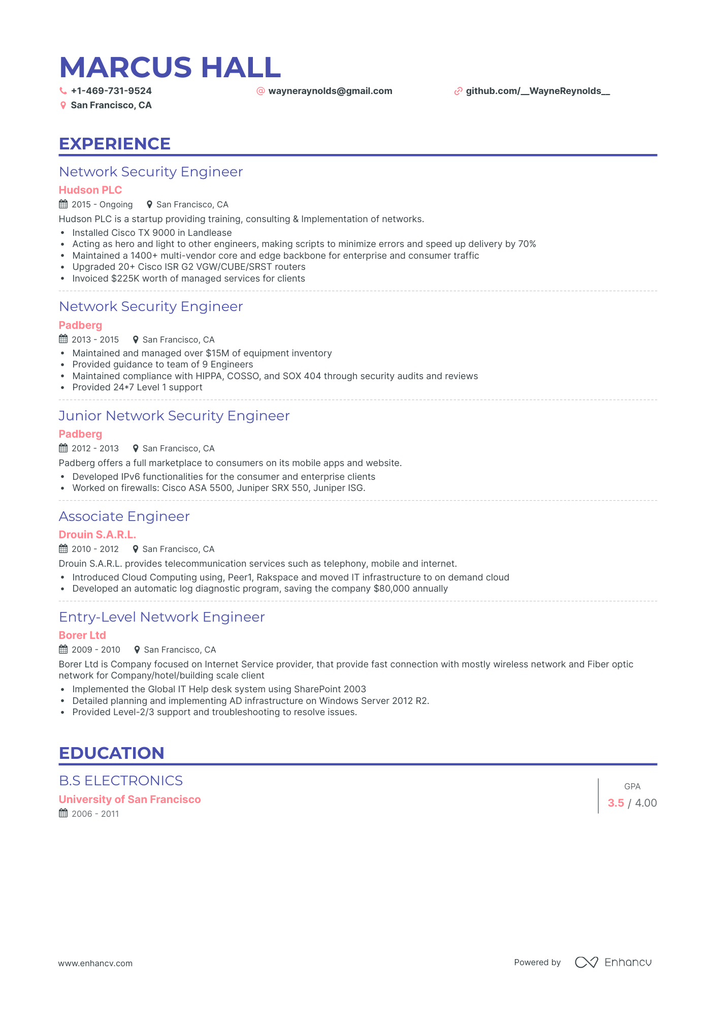 5 Network Security Engineer Resume Examples & Guide for 2024