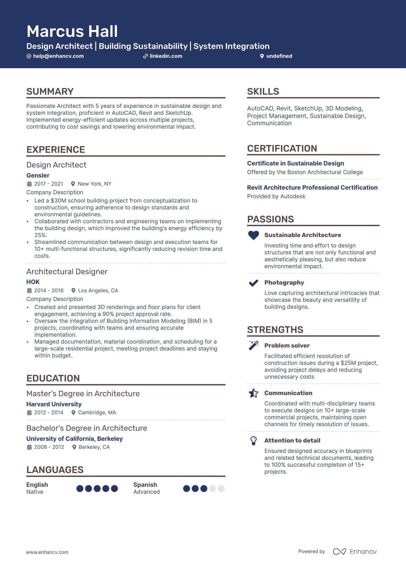 10 Architecture Intern Resume Examples & Guide for 2026