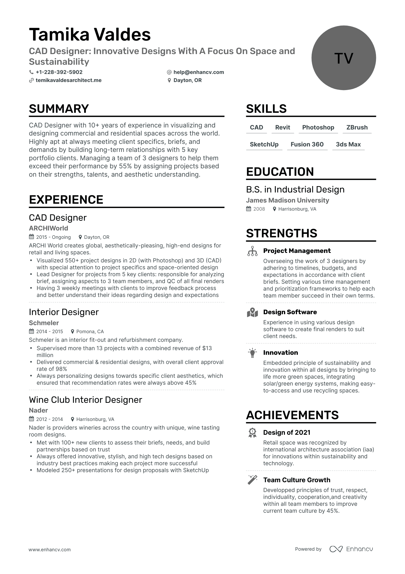 5 Cad Designer Resume Examples & Guide for 2024