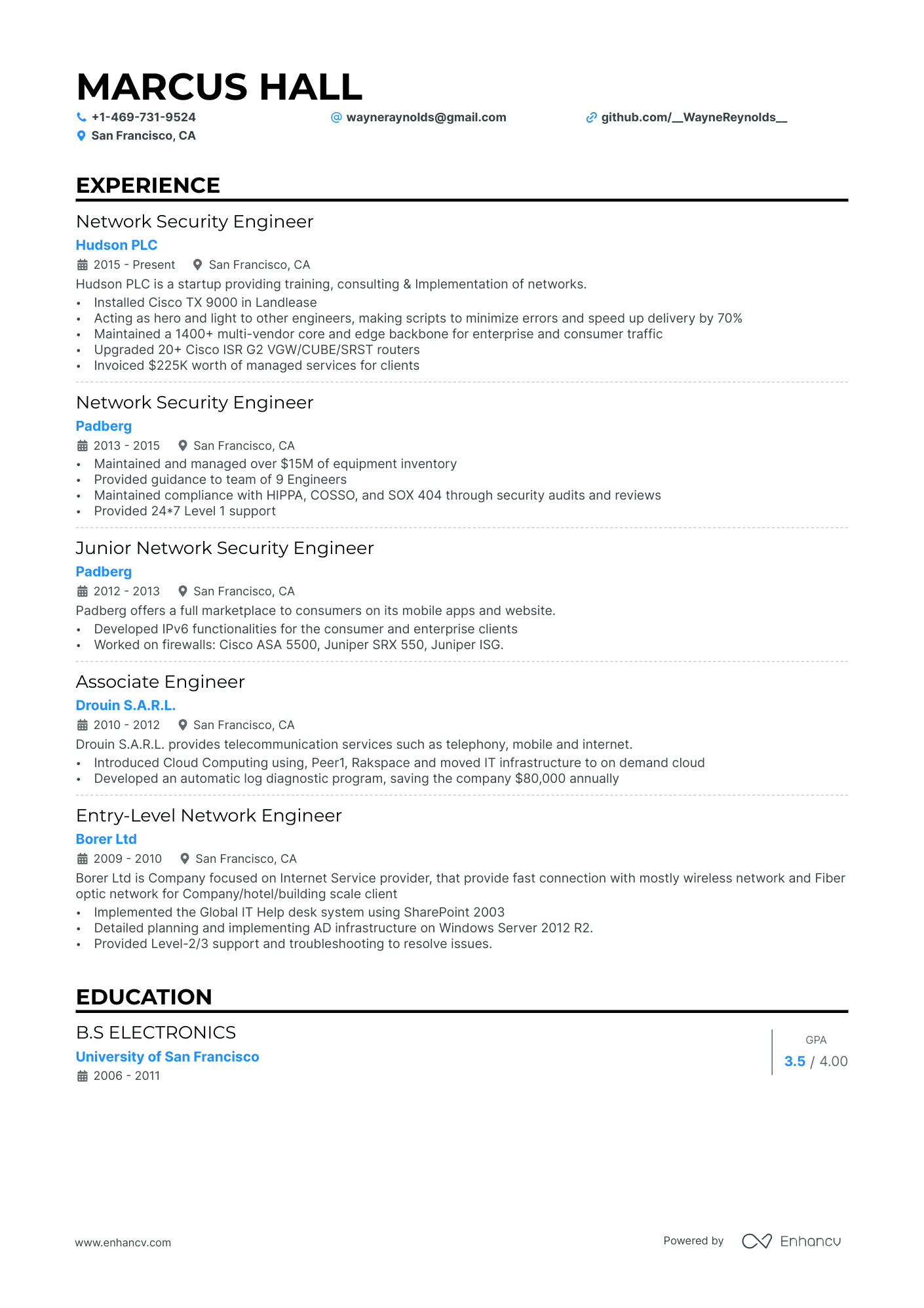 5 Network Security Engineer Resume Examples & Guide for 2024