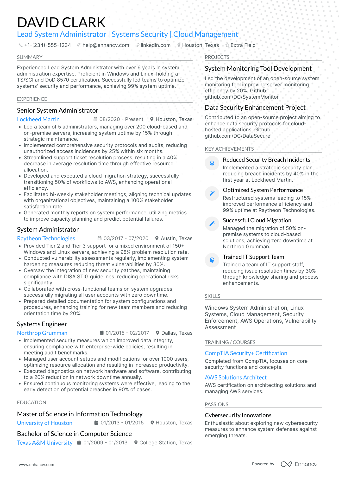 18 System Administrator Resume Examples & Guide for 2026