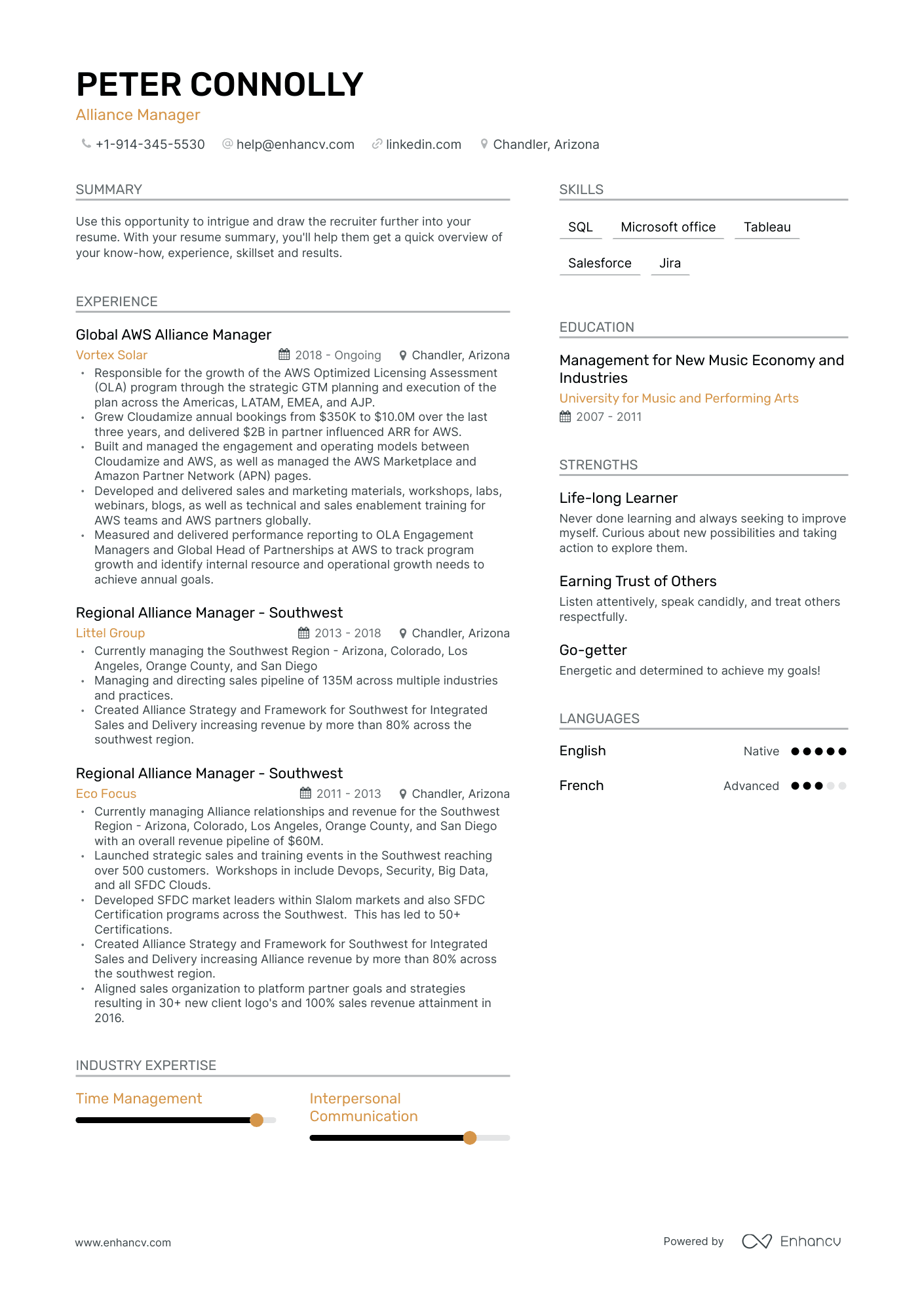 Alliance Manager Resume Examples & Guide for 2023 (Layout, Skills ...