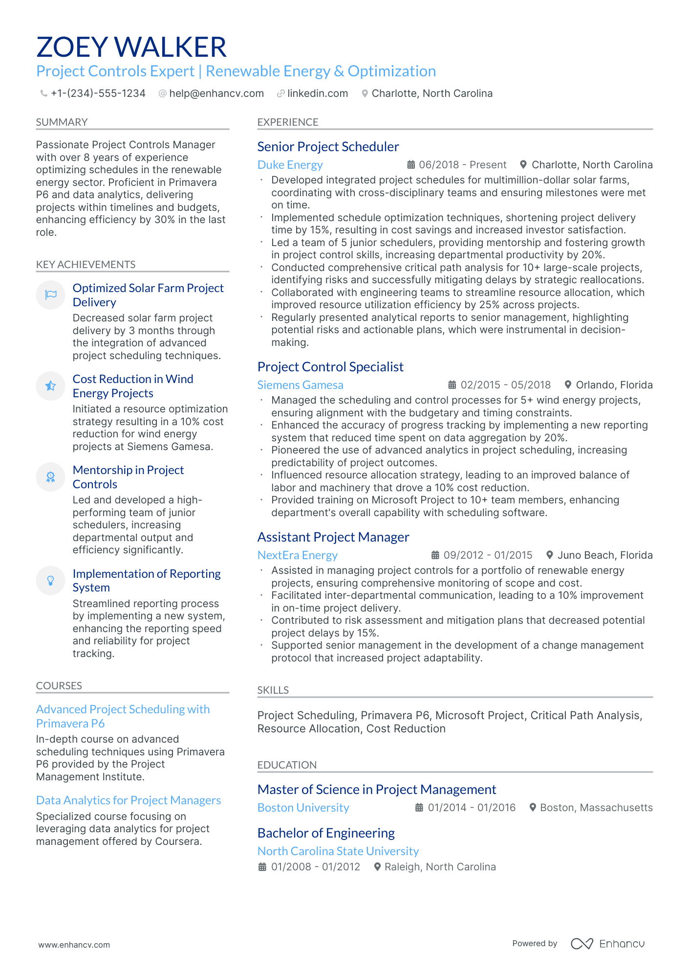 10 Project Controls Manager Resume Examples & Guide for 2026