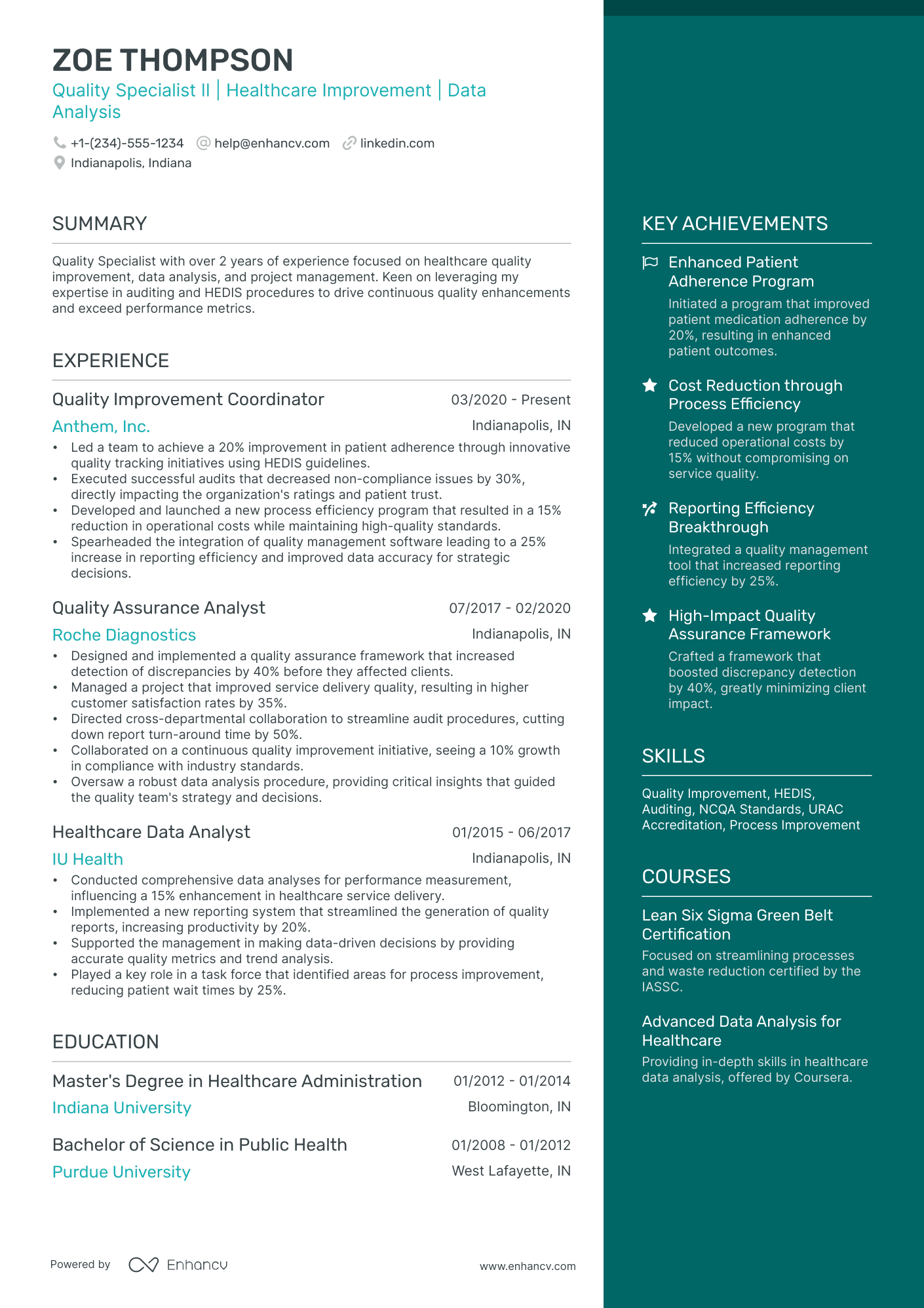 10 Quality Specialist Resume Examples & Guide for 2025