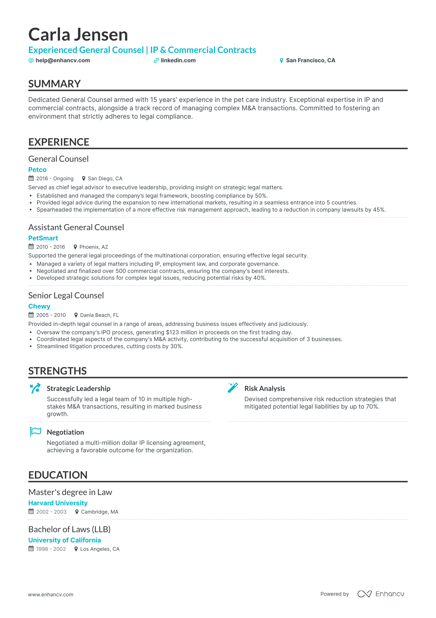 5 General Counsel Resume Examples & Guide for 2024