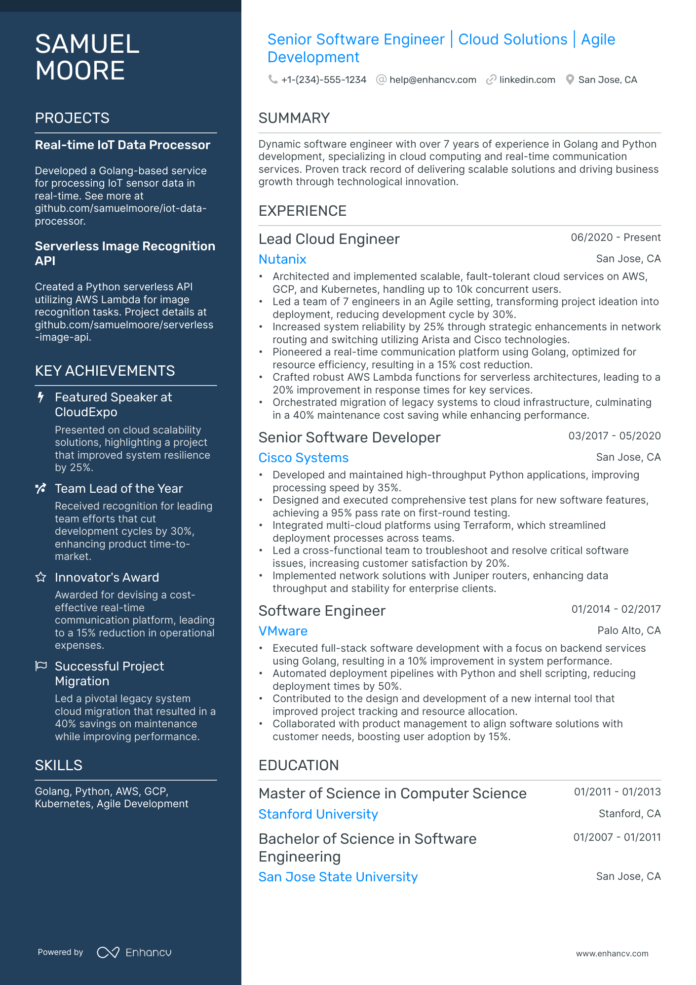 10 Golang Developer Resume Examples & Guide for 2025