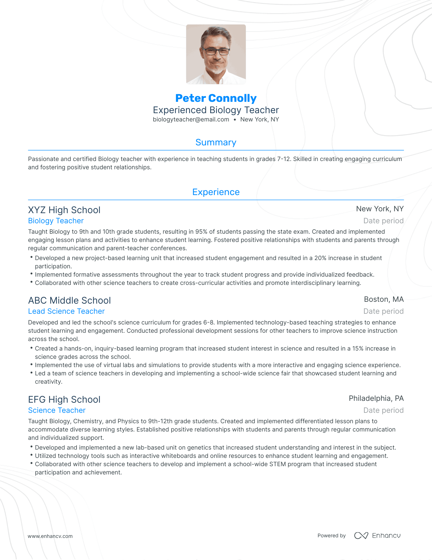 5 Biology Teacher Resume Examples & Guide for 2023