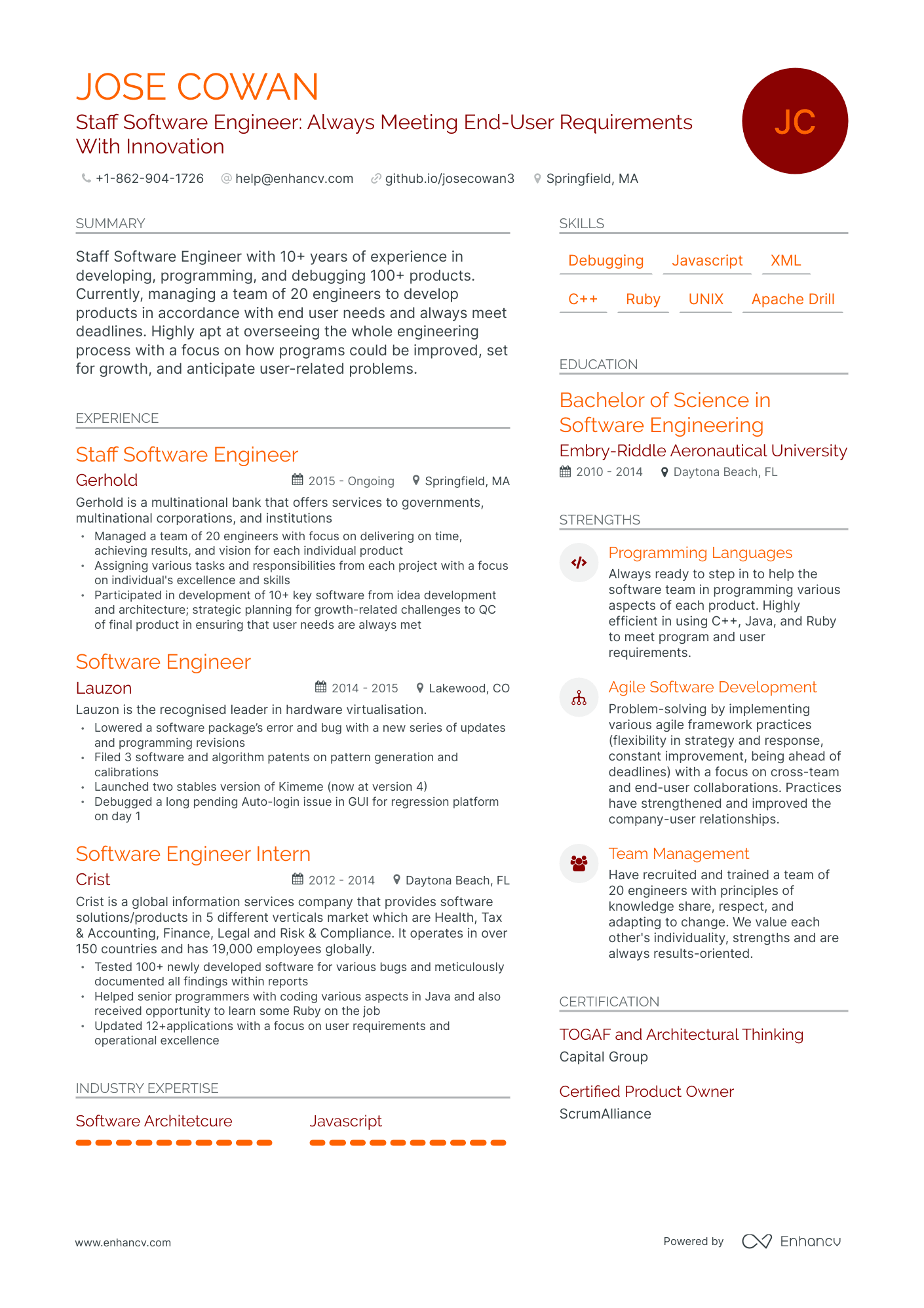 5 Staff Software Engineer Resume Examples & Guide for 2023