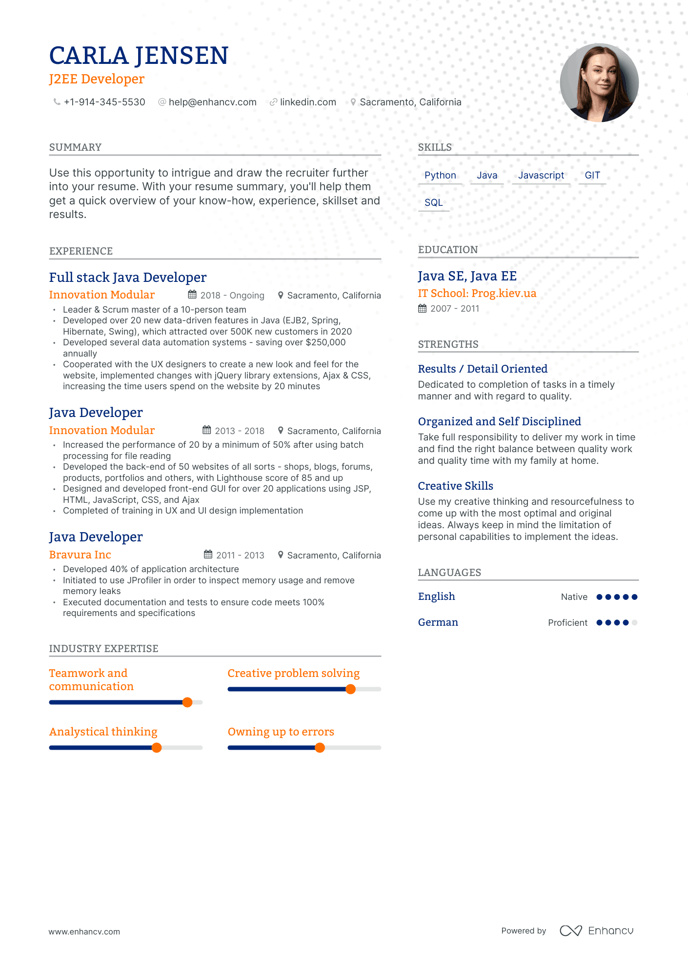 J2EE Developer Resume Examples & Guide for 2023 (Layout, Skills ...