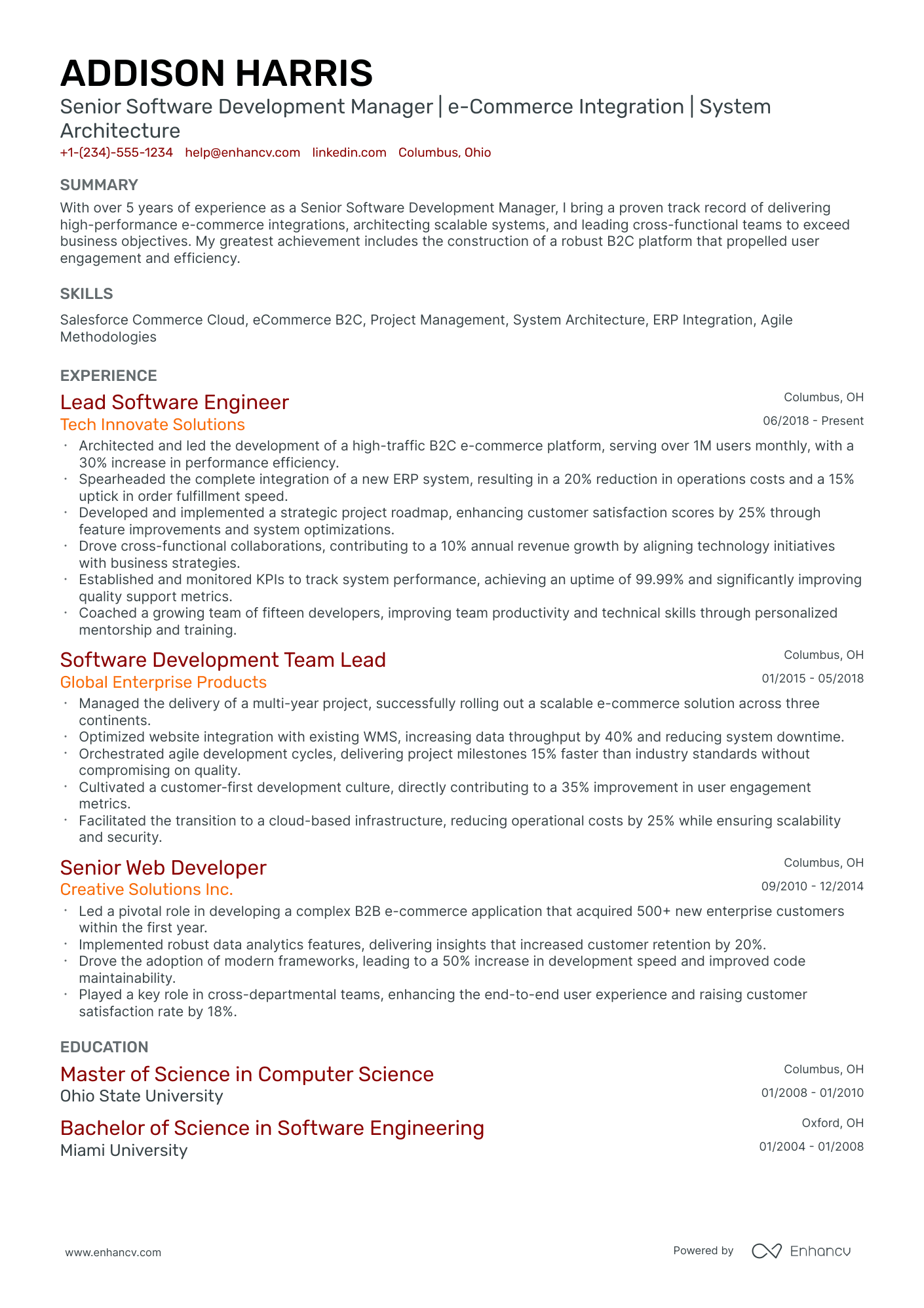 10 Software Development Manager Resume Examples & Guide for 2026