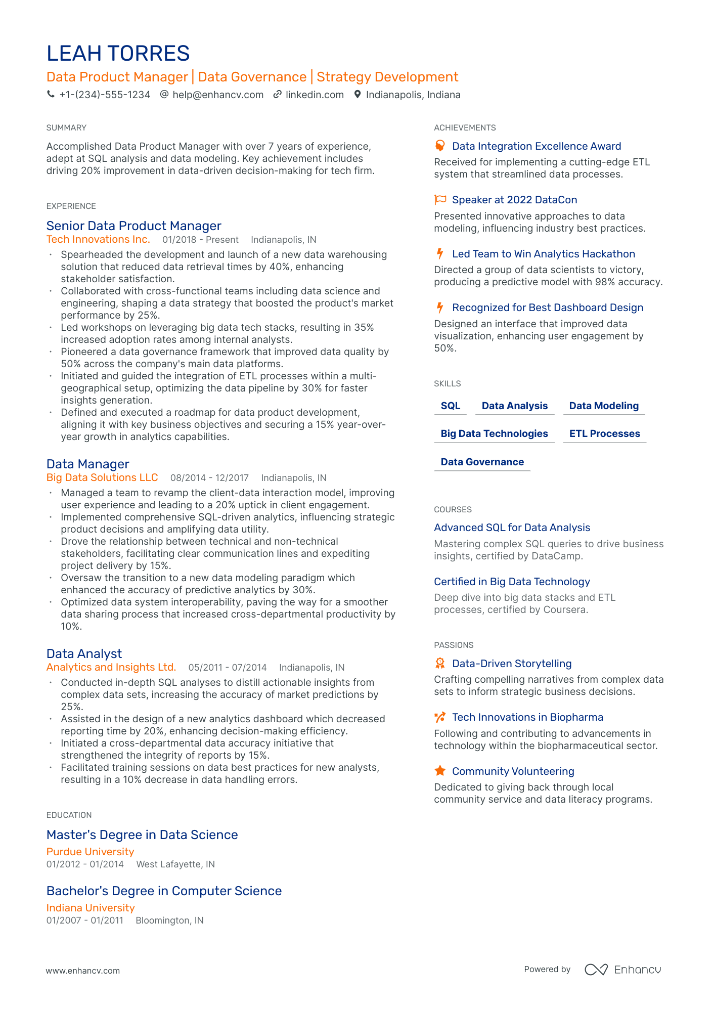 5 Data Product Manager Resume Examples & Guide for 2024