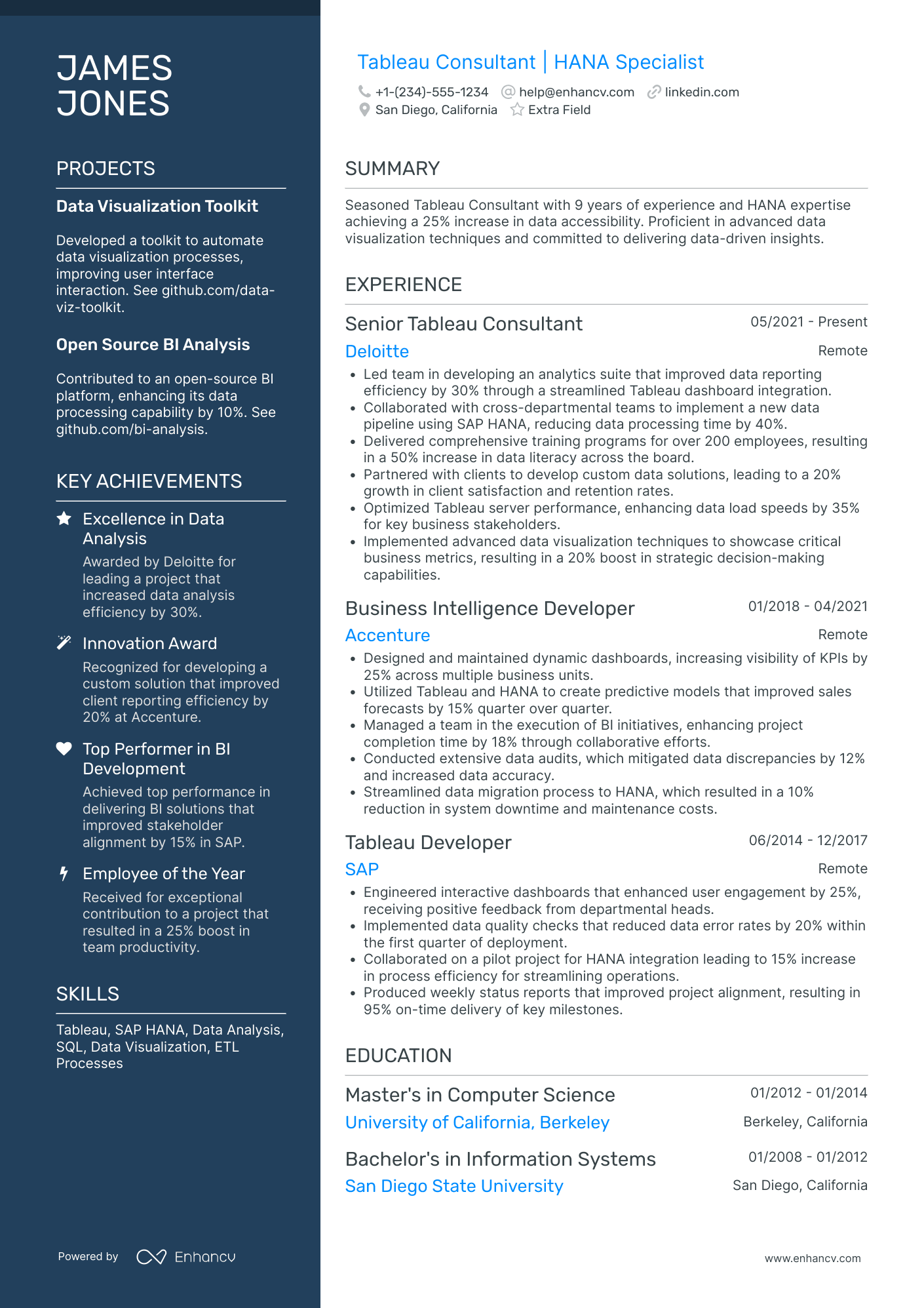 20 Tableau Developer Resume Examples & Guide for 2026