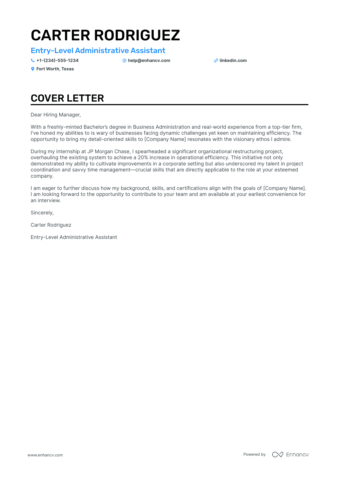17 Professional Administrative Assistant Cover Letter Examples and ...