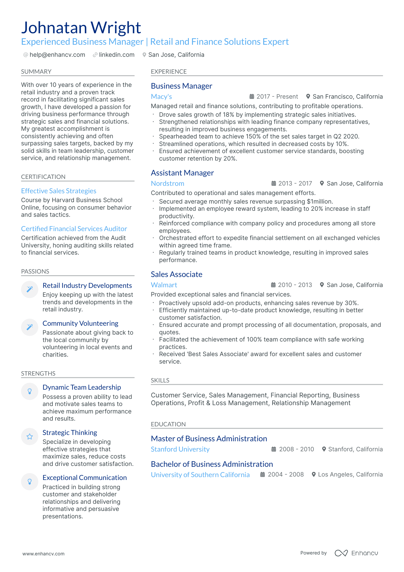 10 Business Manager Resume Examples & Guide for 2025