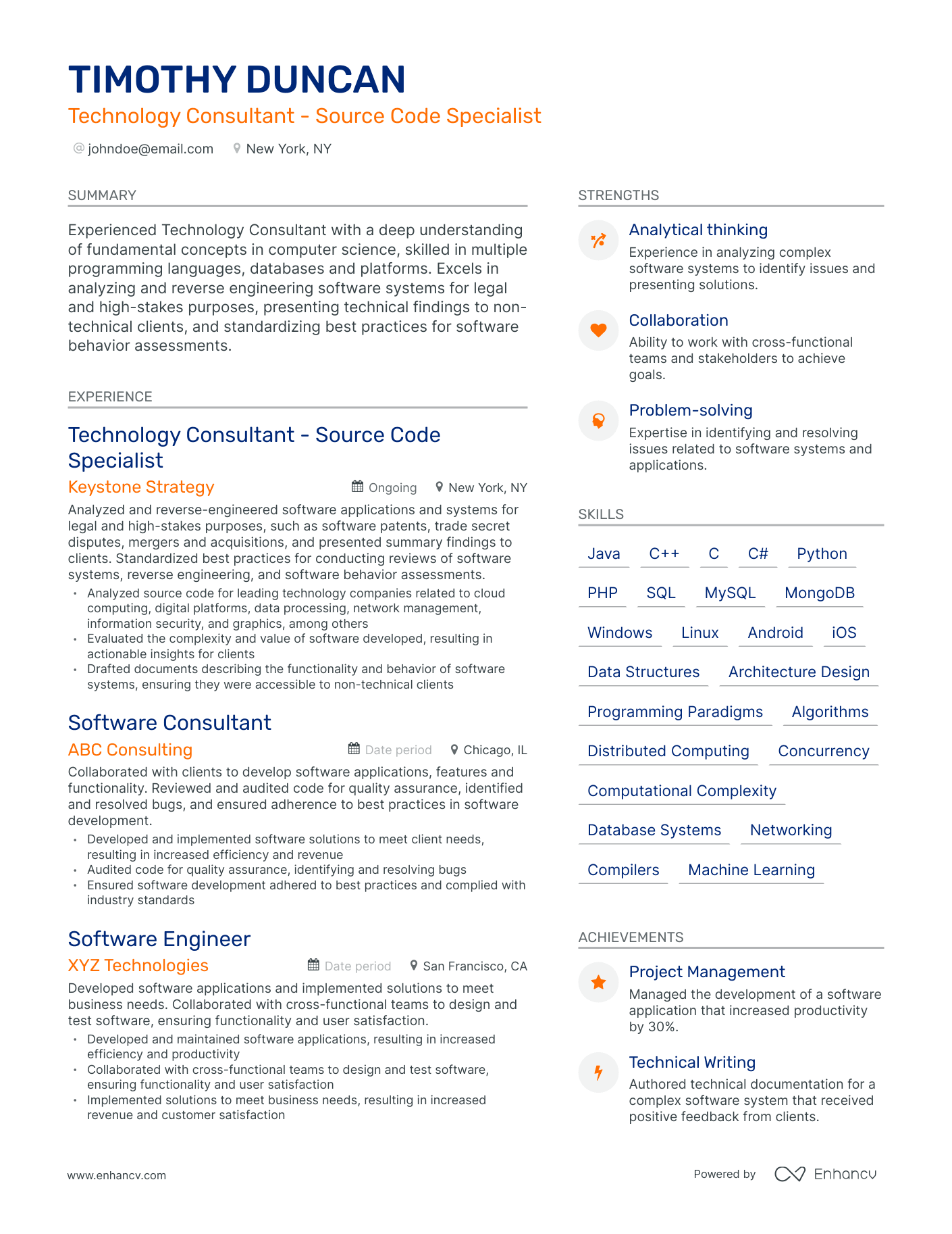 3 Tech Consultant Resume Examples & Guide for 2023