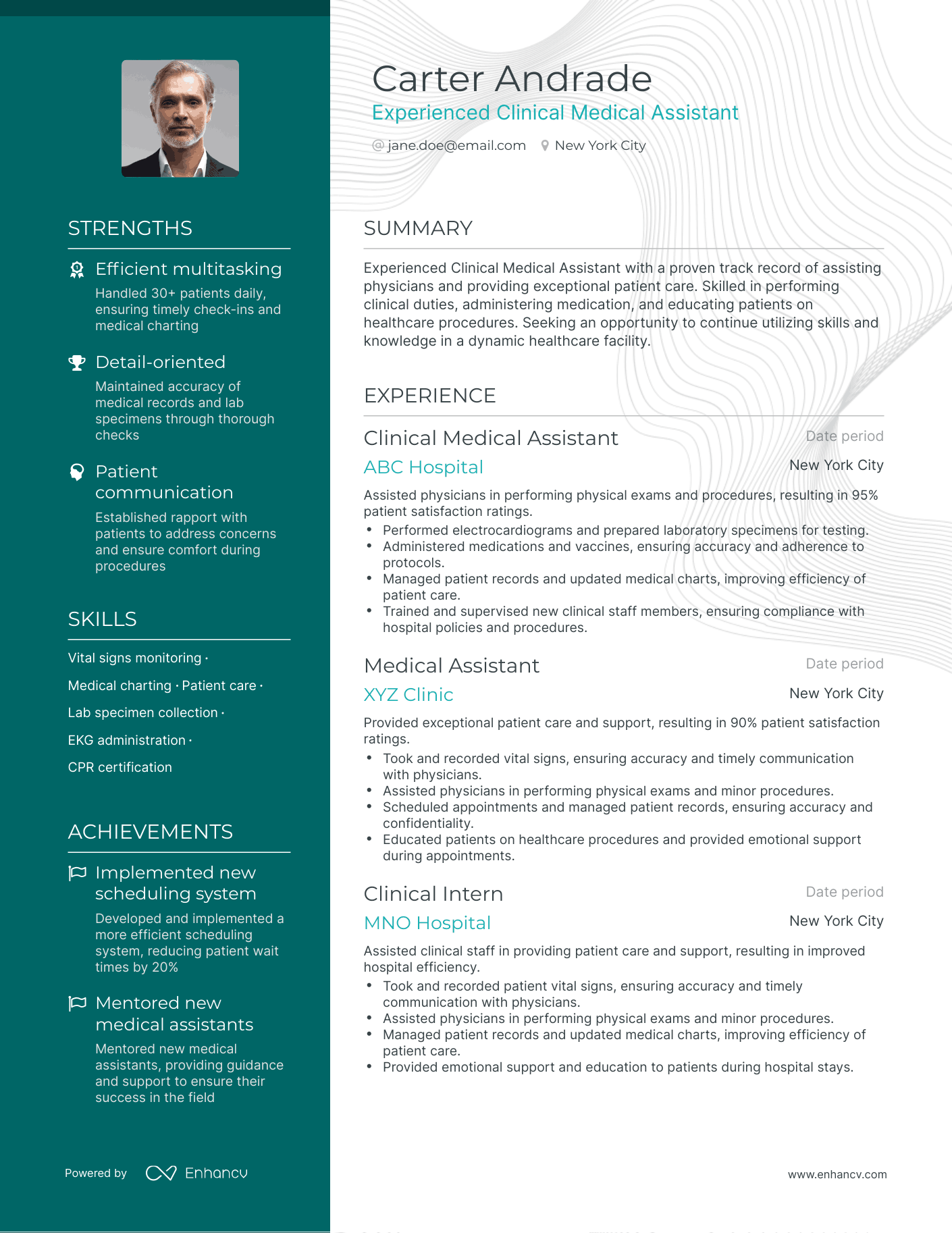 5 Clinical Medical Assistant Resume Examples & Guide for 2024