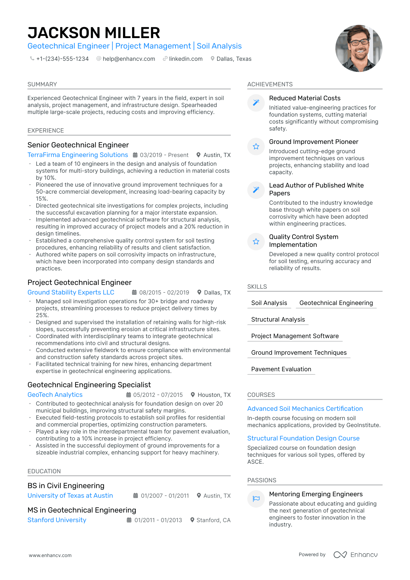 5 Geotechnical Engineering Resume Examples & Guide for 2024