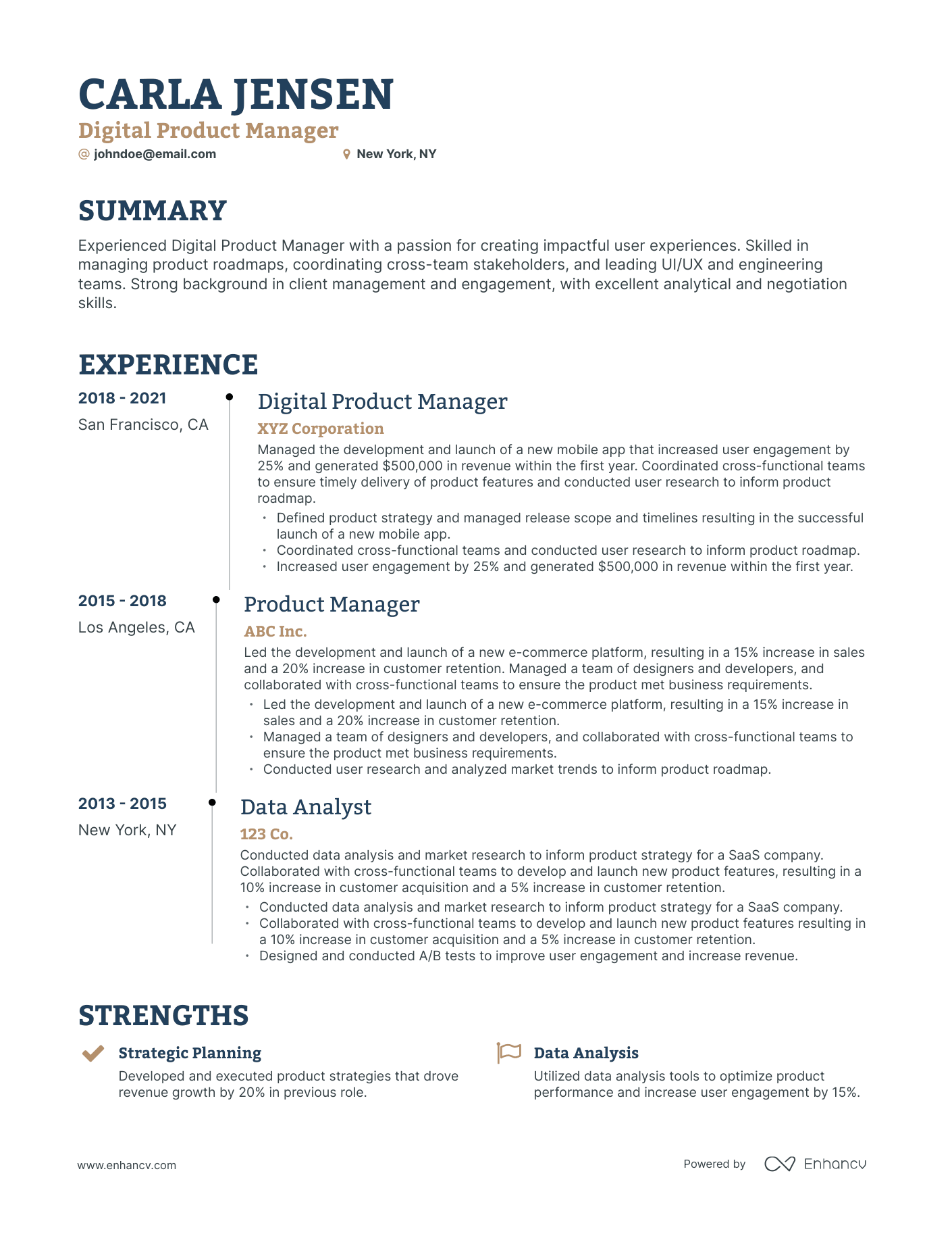 5 Digital Product Manager Resume Examples & Guide for 2024