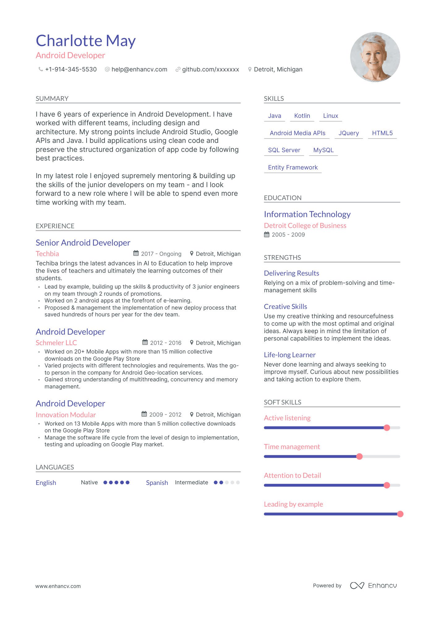 Top Android Developer Resume Examples & Samples for 2023 | Enhancv.com ...