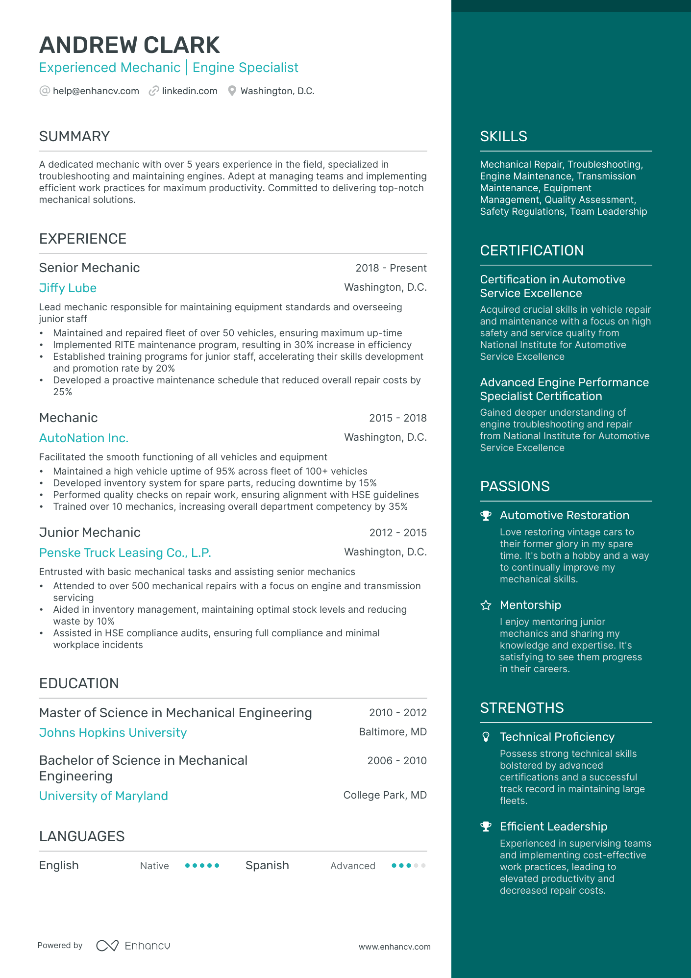 10 Maintenance Mechanic Resume Examples & Guide for 2026