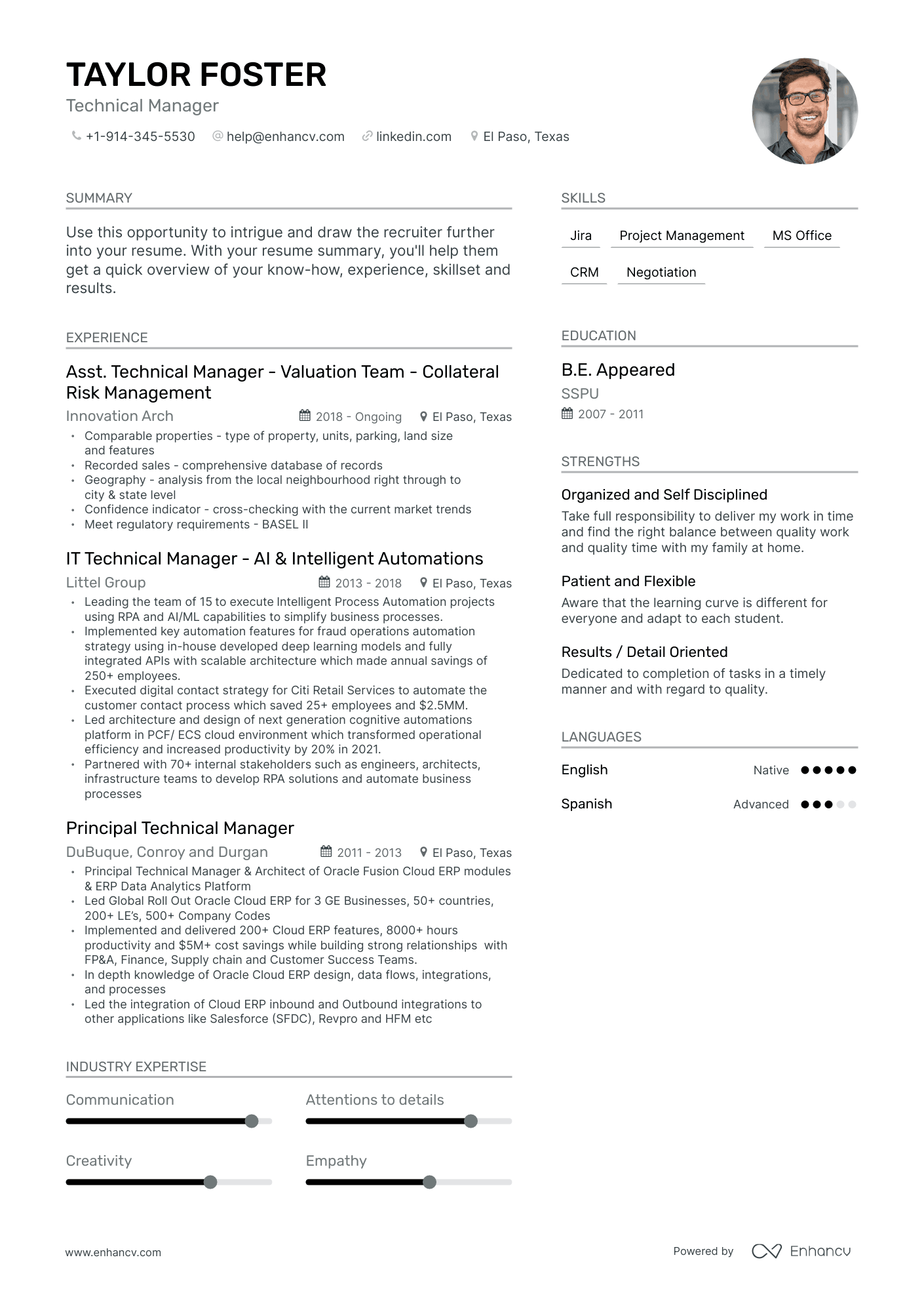 Technical Manager Resume Examples & Guide for 2023 (Layout, Skills ...