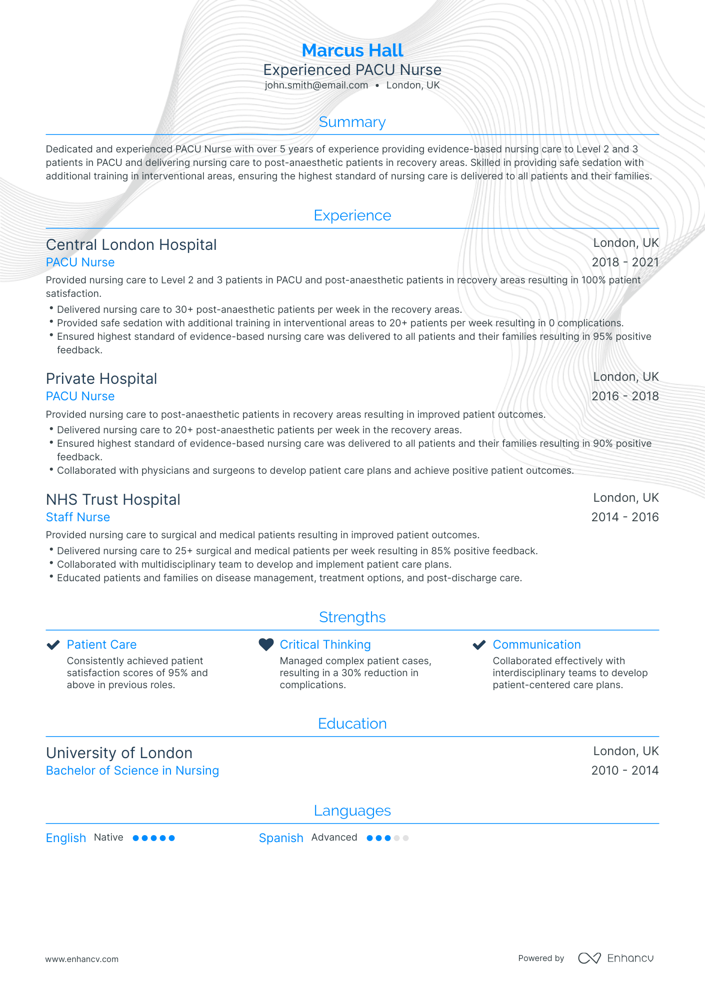 5 Pacu Nurse Resume Examples & Guide for 2024