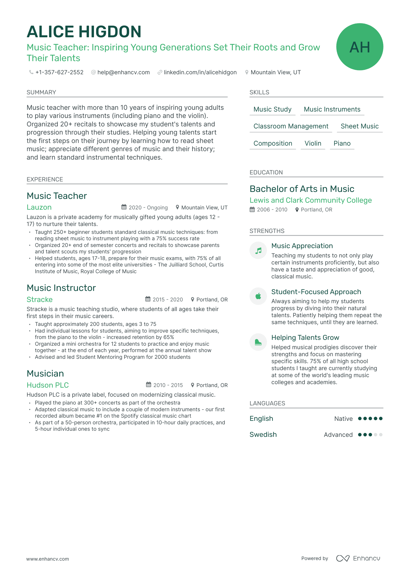 5 Music Teacher Resume Examples & Guide for 2023