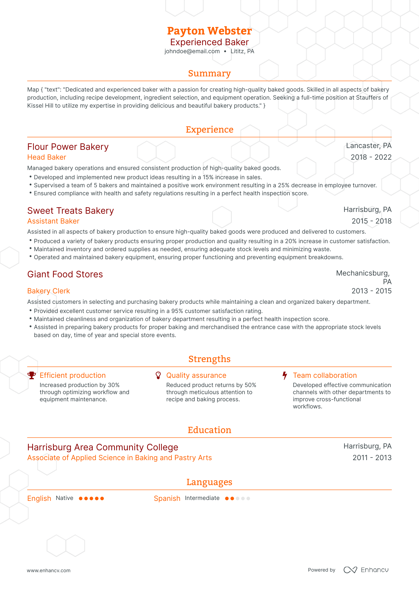 5 Baker Resume Examples & Guide for 2024