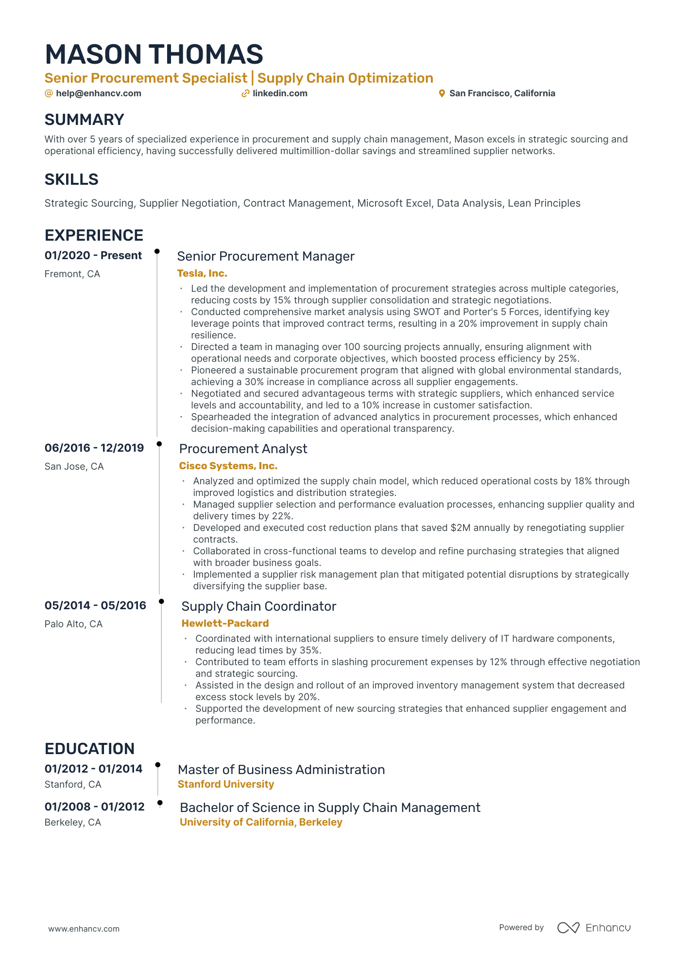 5 Procurement Manager Resume Examples & Guide for 2024