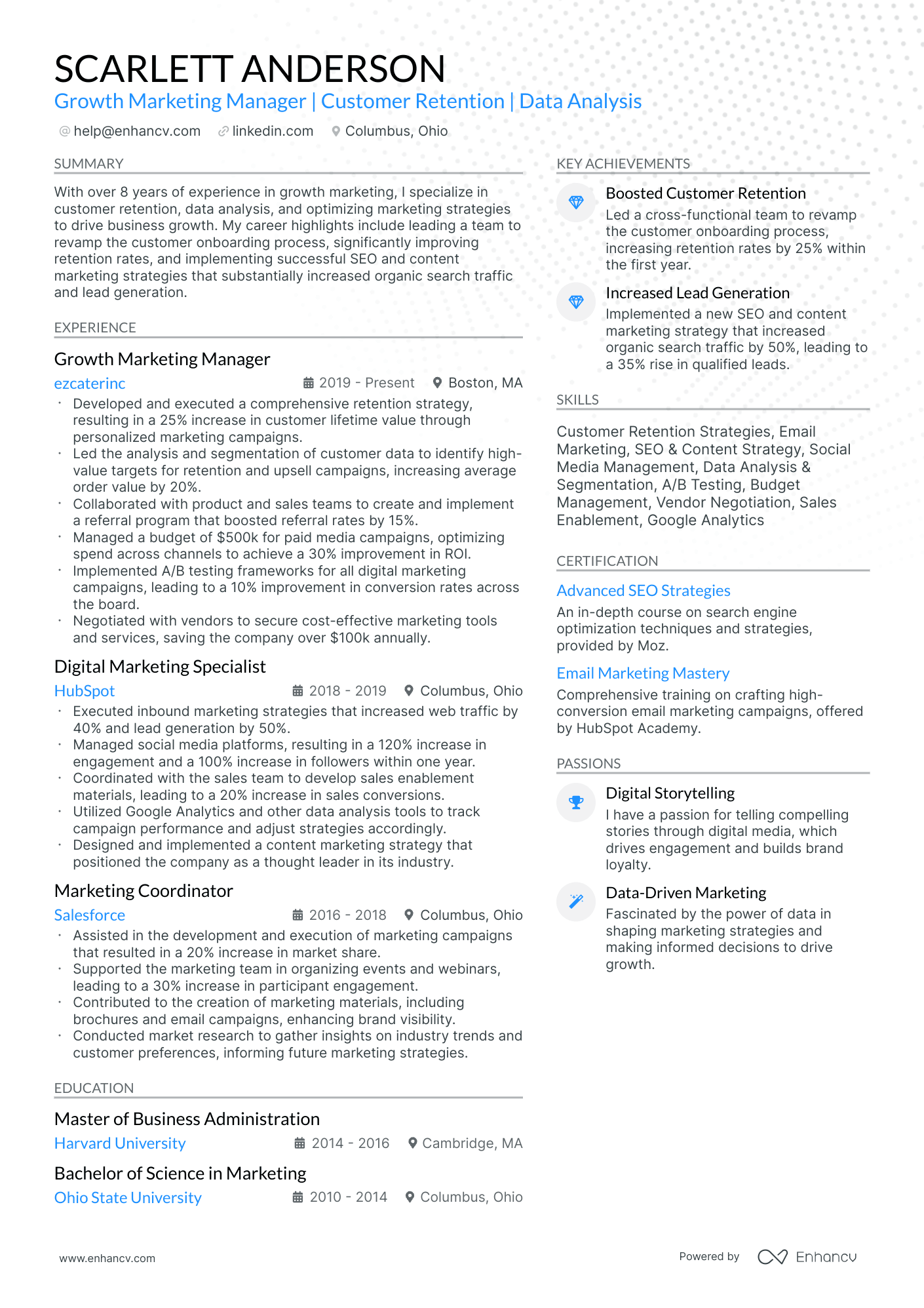 10 Growth Marketing Resume Examples & Guide for 2026