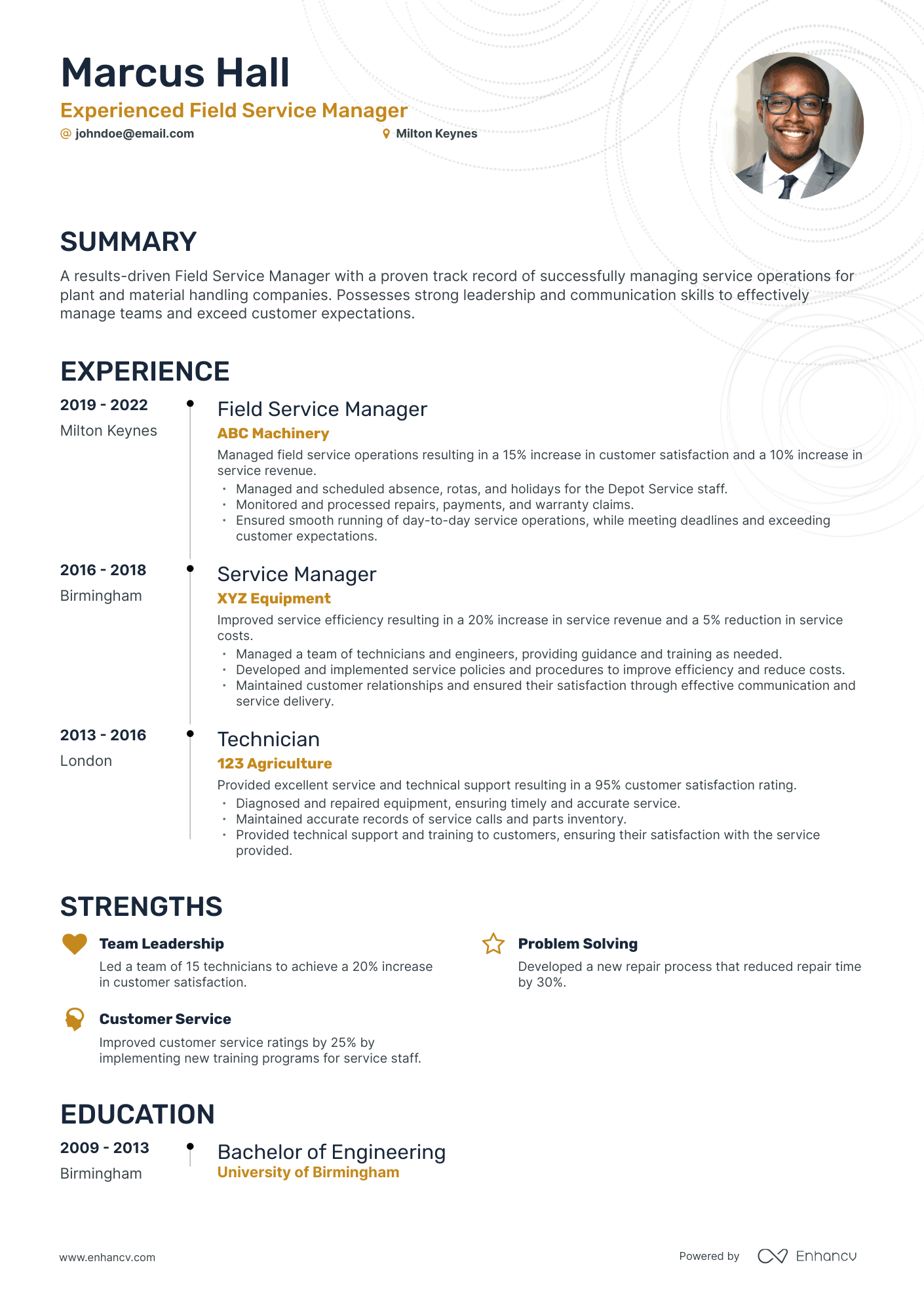 5 Field Service Manager Resume Examples & Guide for 2024