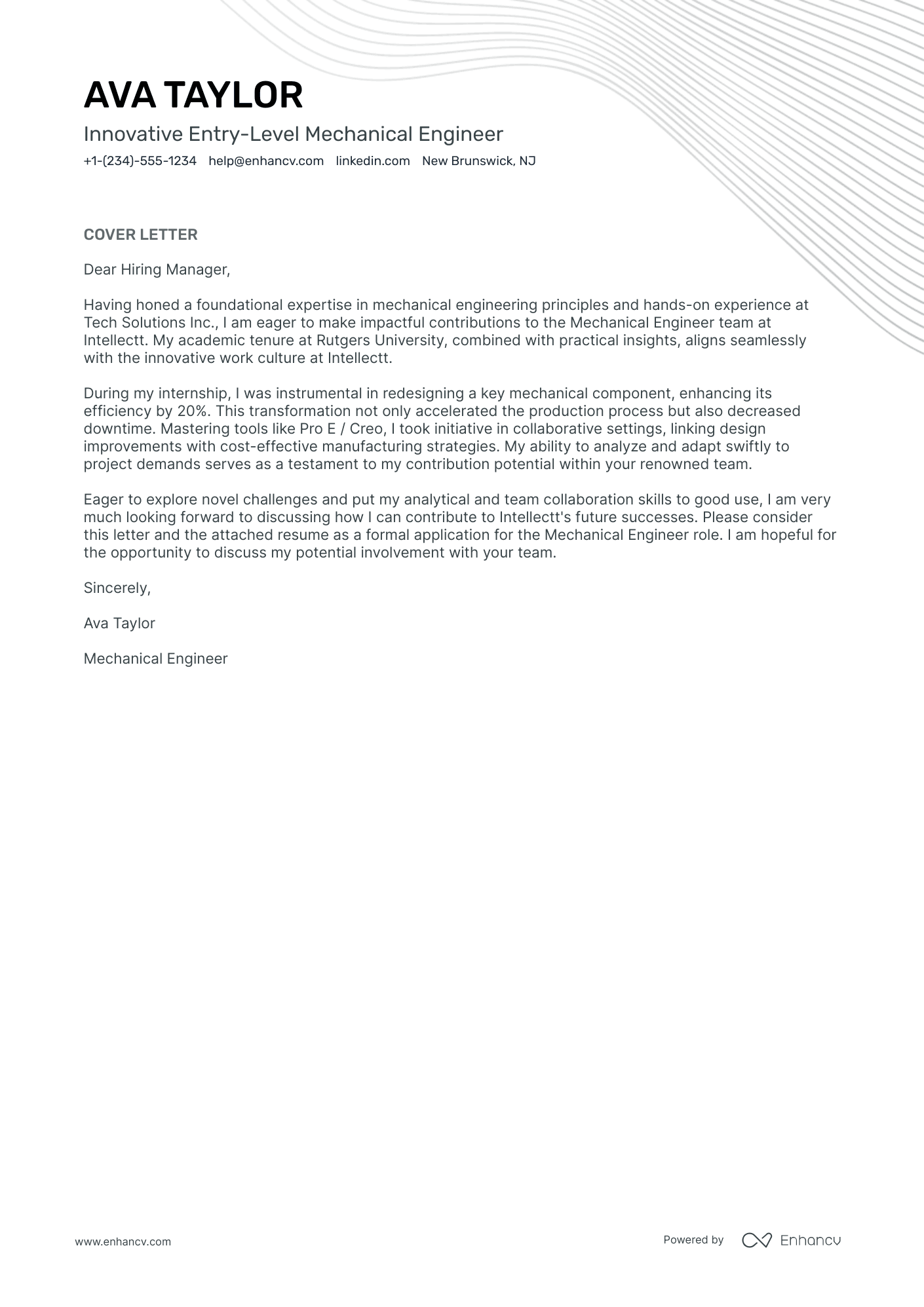 Engineering Cover Letter Examples for 2026 | Enhancv