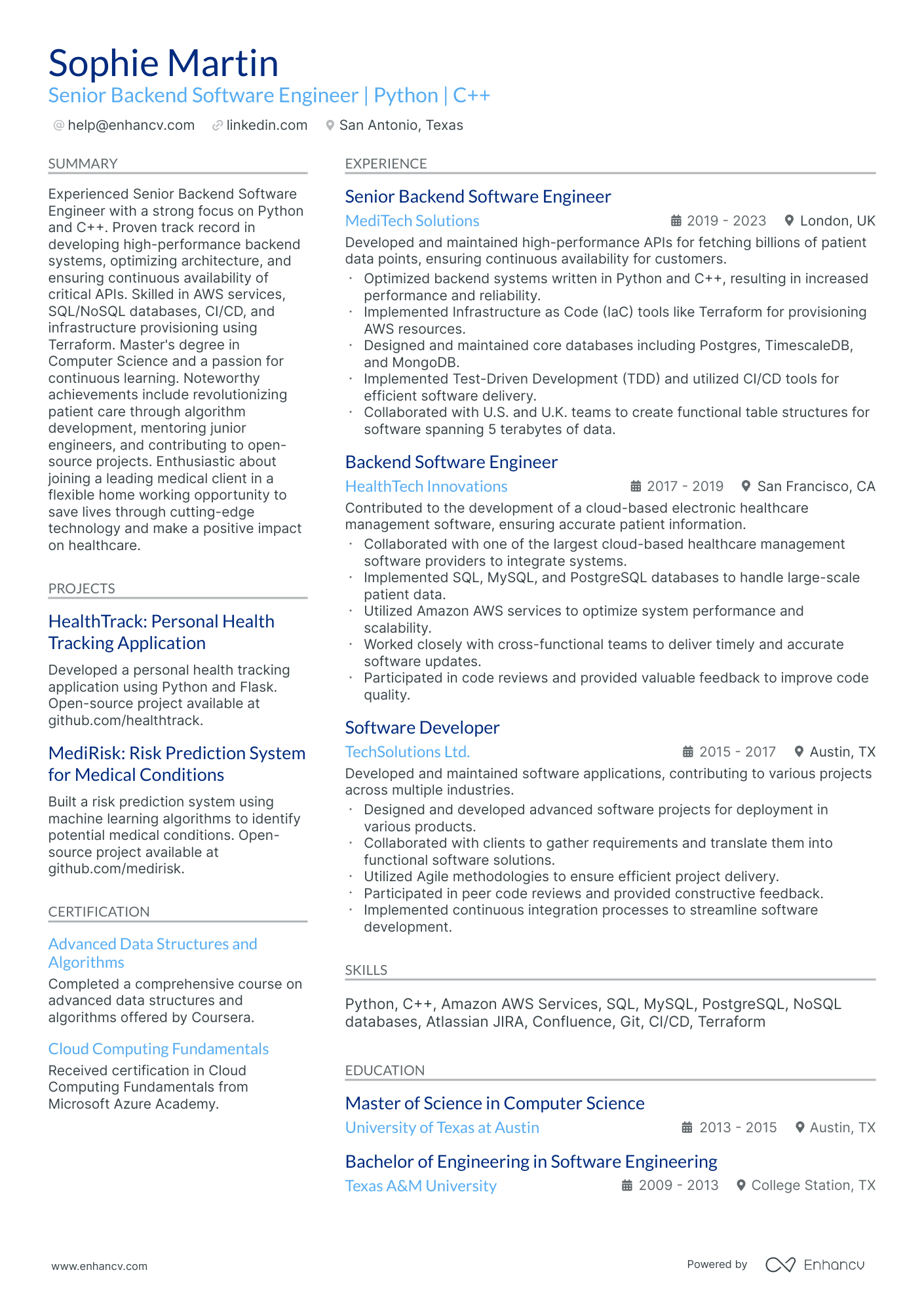 10 Backend Engineer Resume Examples & Guide for 2025