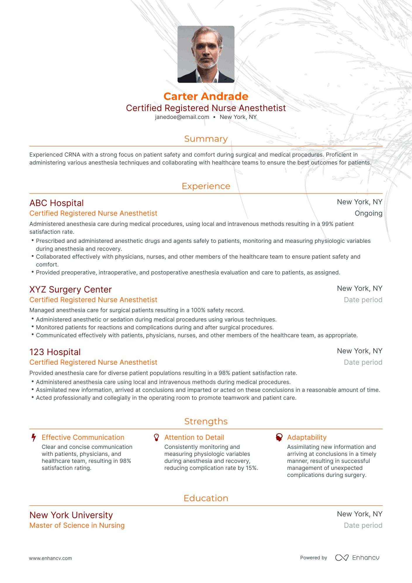5 Nurse Anesthetist Resume Examples & Guide for 2023