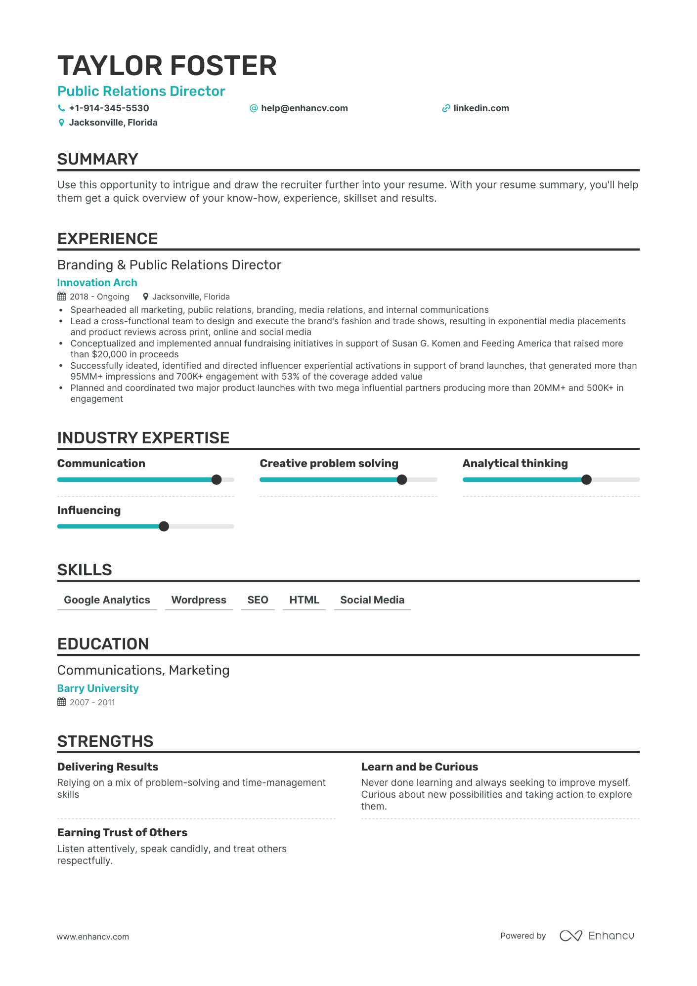 Public Relations Director Resume Examples & Guide for 2023 (Layout ...