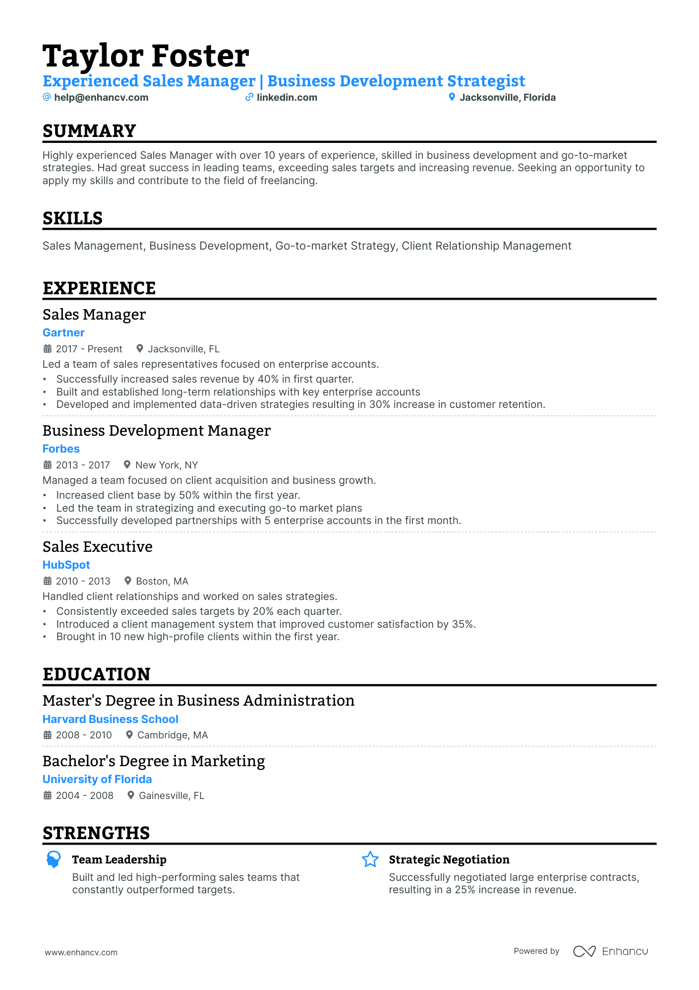 10 Head of Sales Resume Examples & Guide for 2026