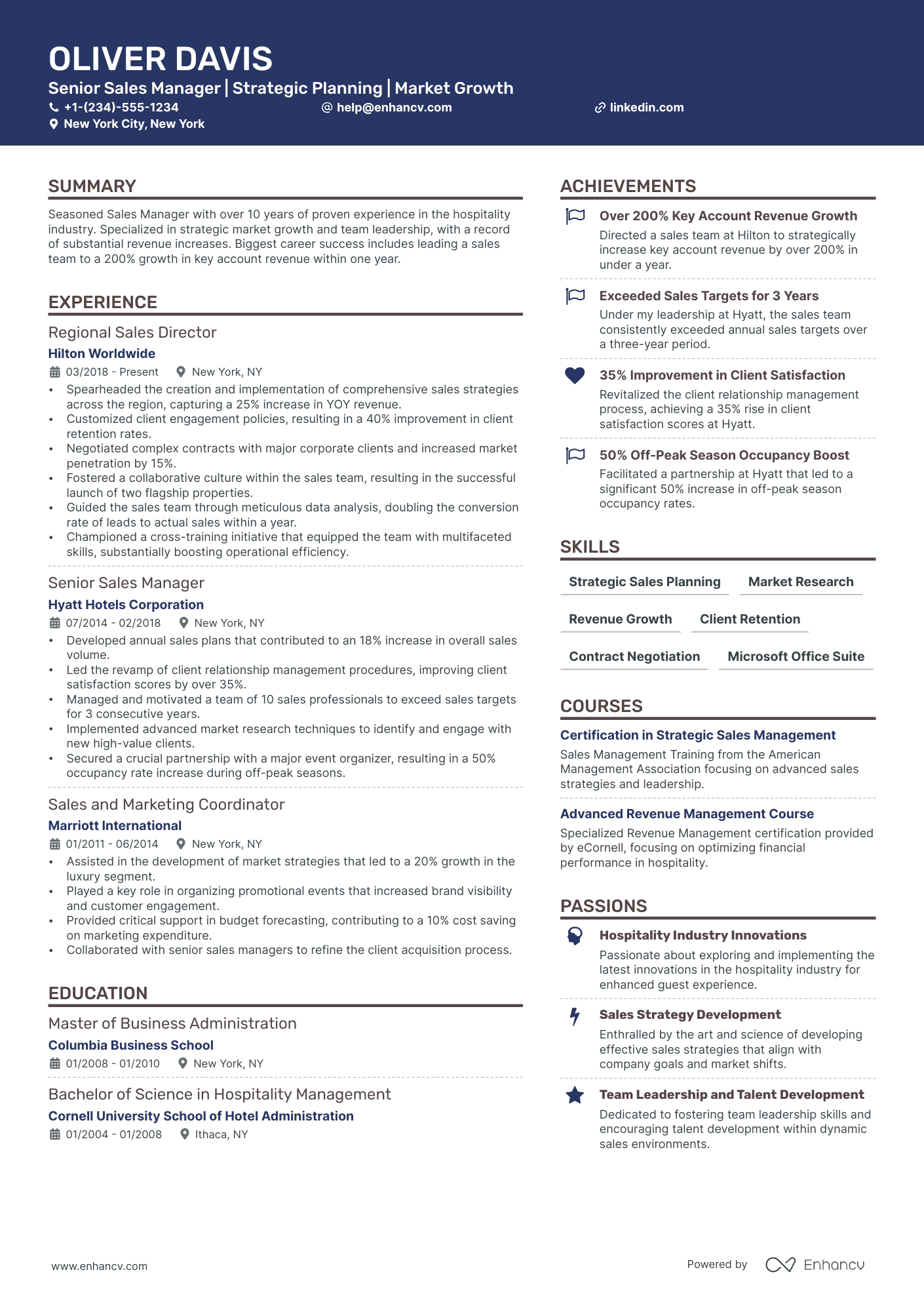 5 Hotel Sales Manager Resume Examples & Guide for 2024