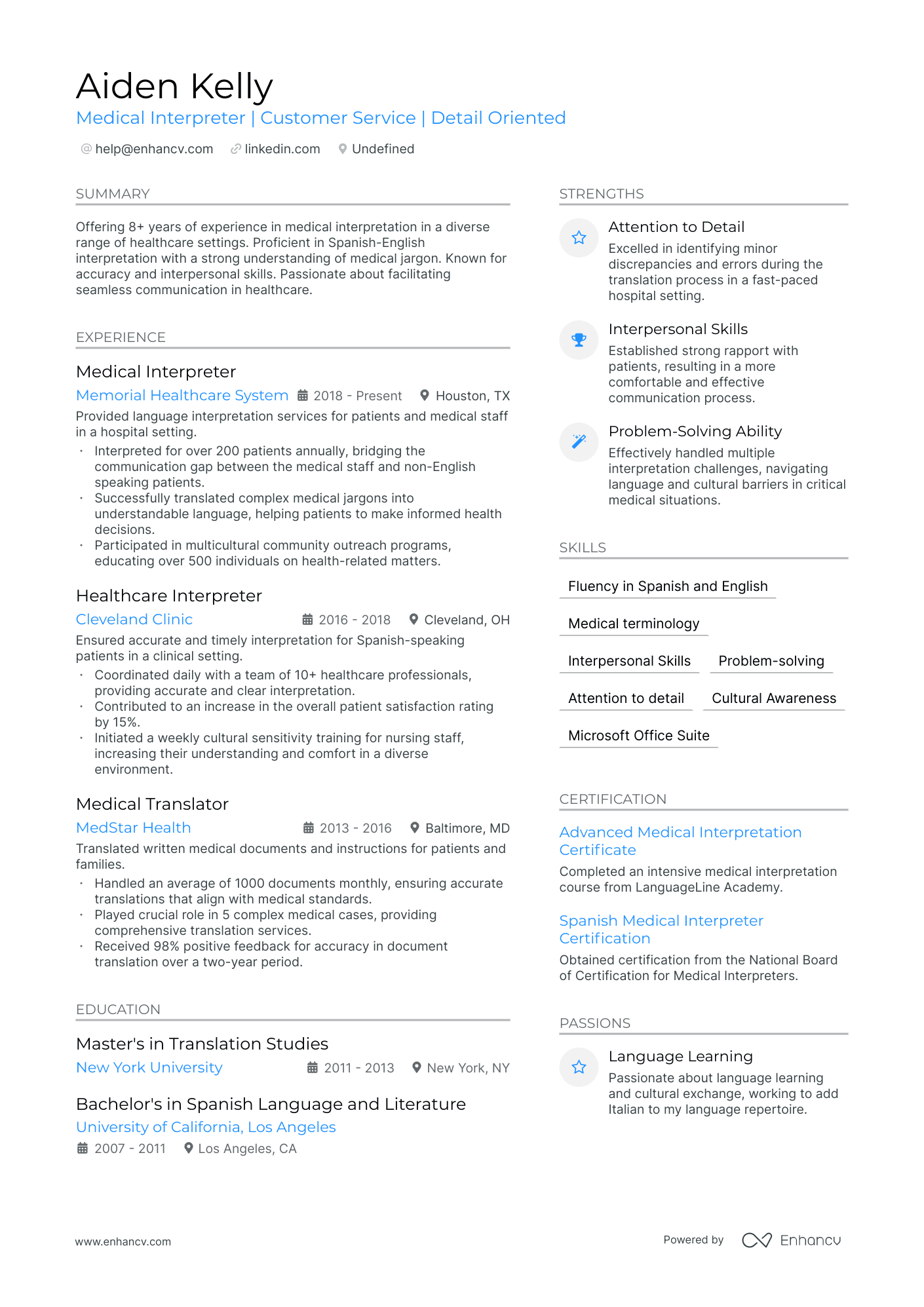 5 Medical Interpreter Resume Examples & Guide for 2024
